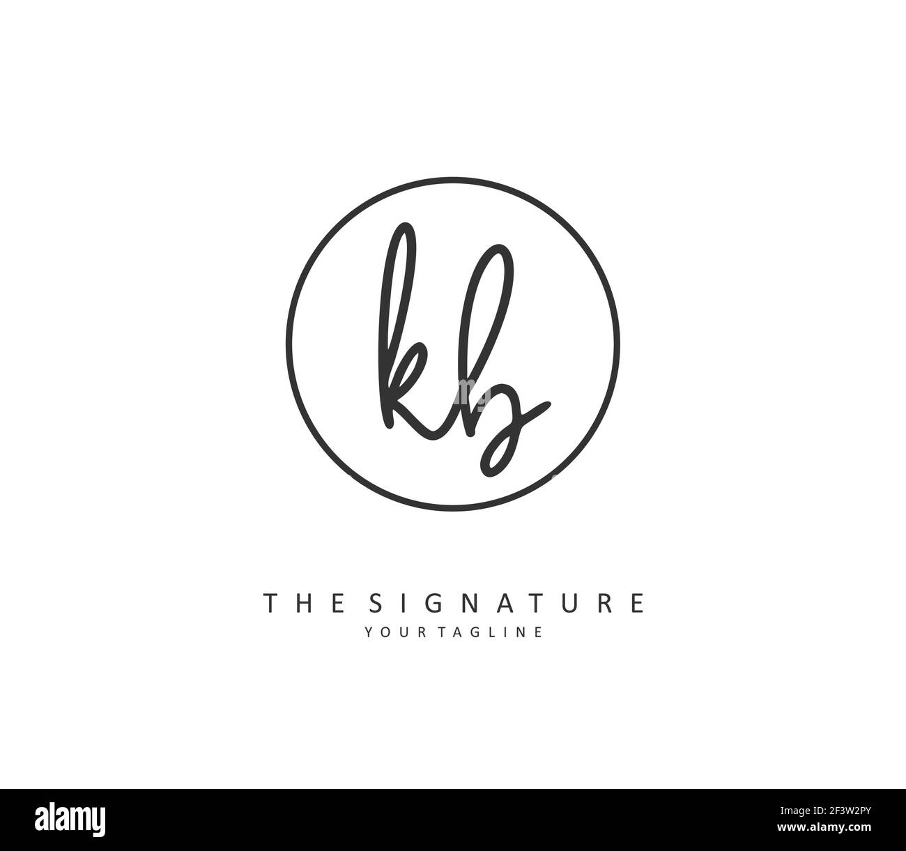 K B KB Initial letter handwriting and signature logo. A concept ...