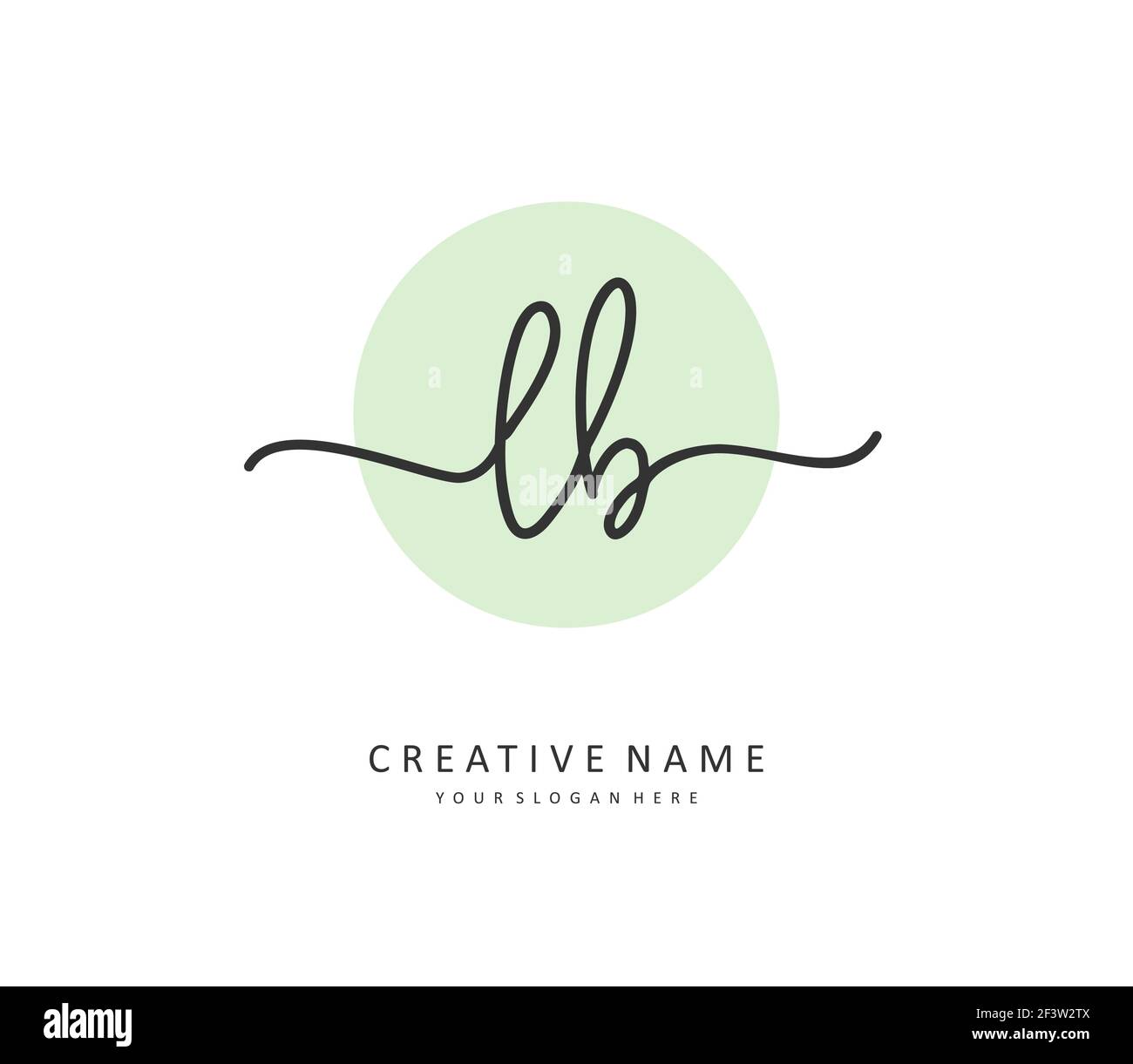 L B LB Initial letter handwriting and signature logo. A concept ...