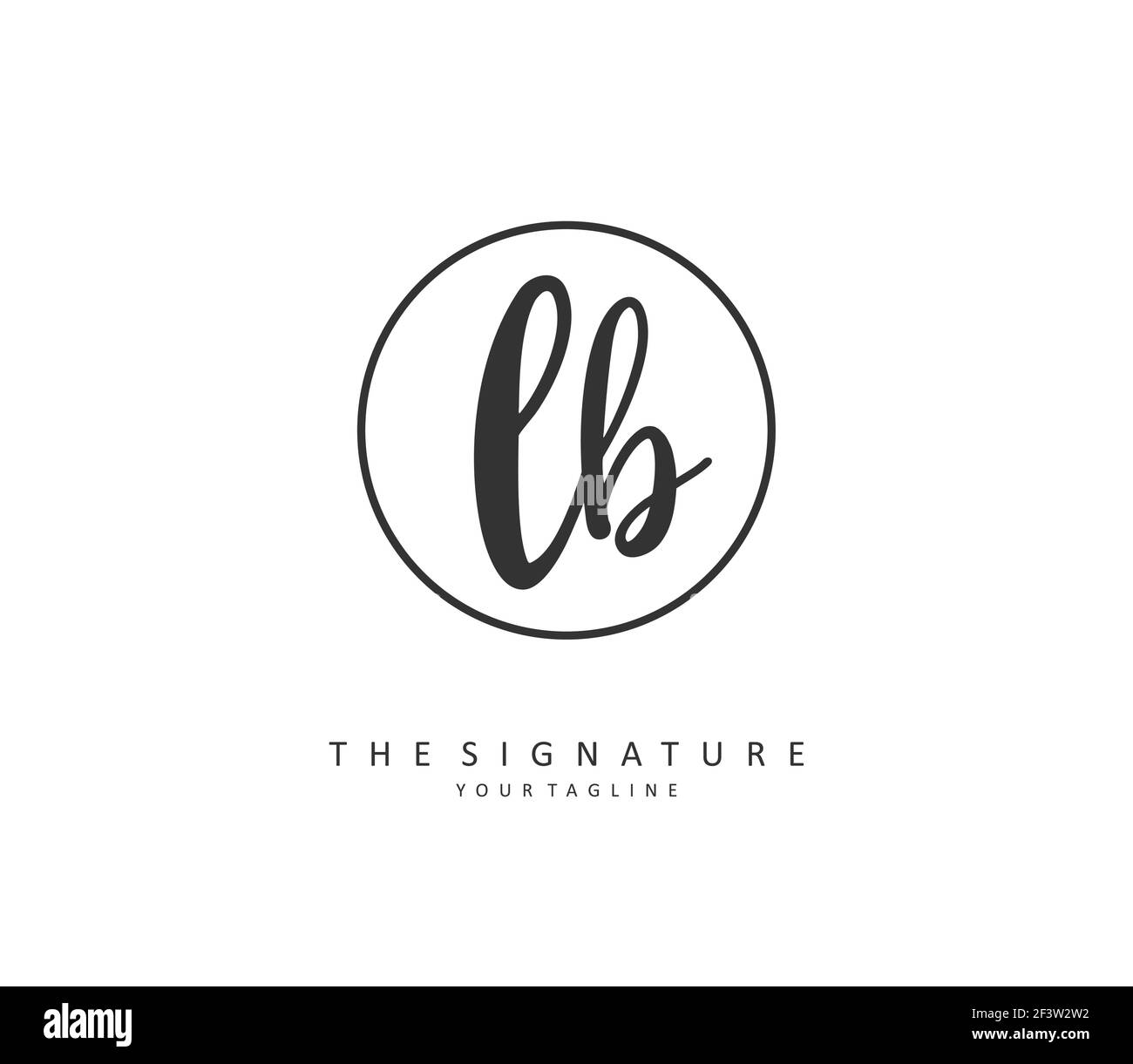 L B LB Initial letter handwriting and signature logo. A concept ...