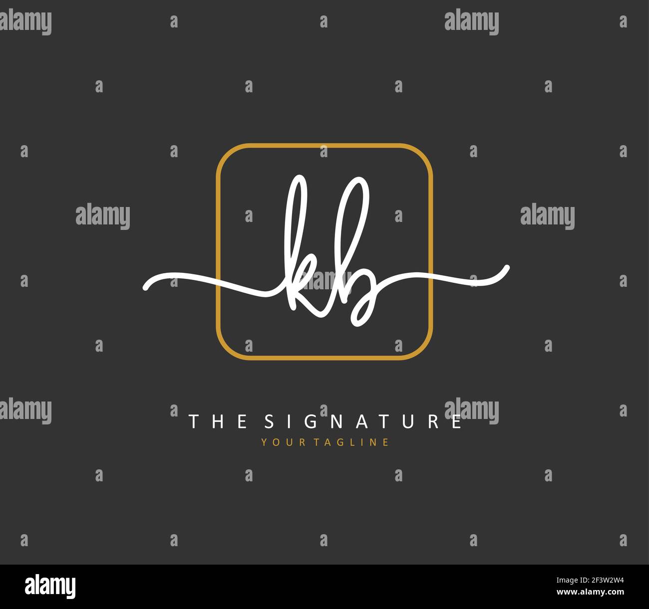 K B KB Initial letter handwriting and signature logo. A concept ...