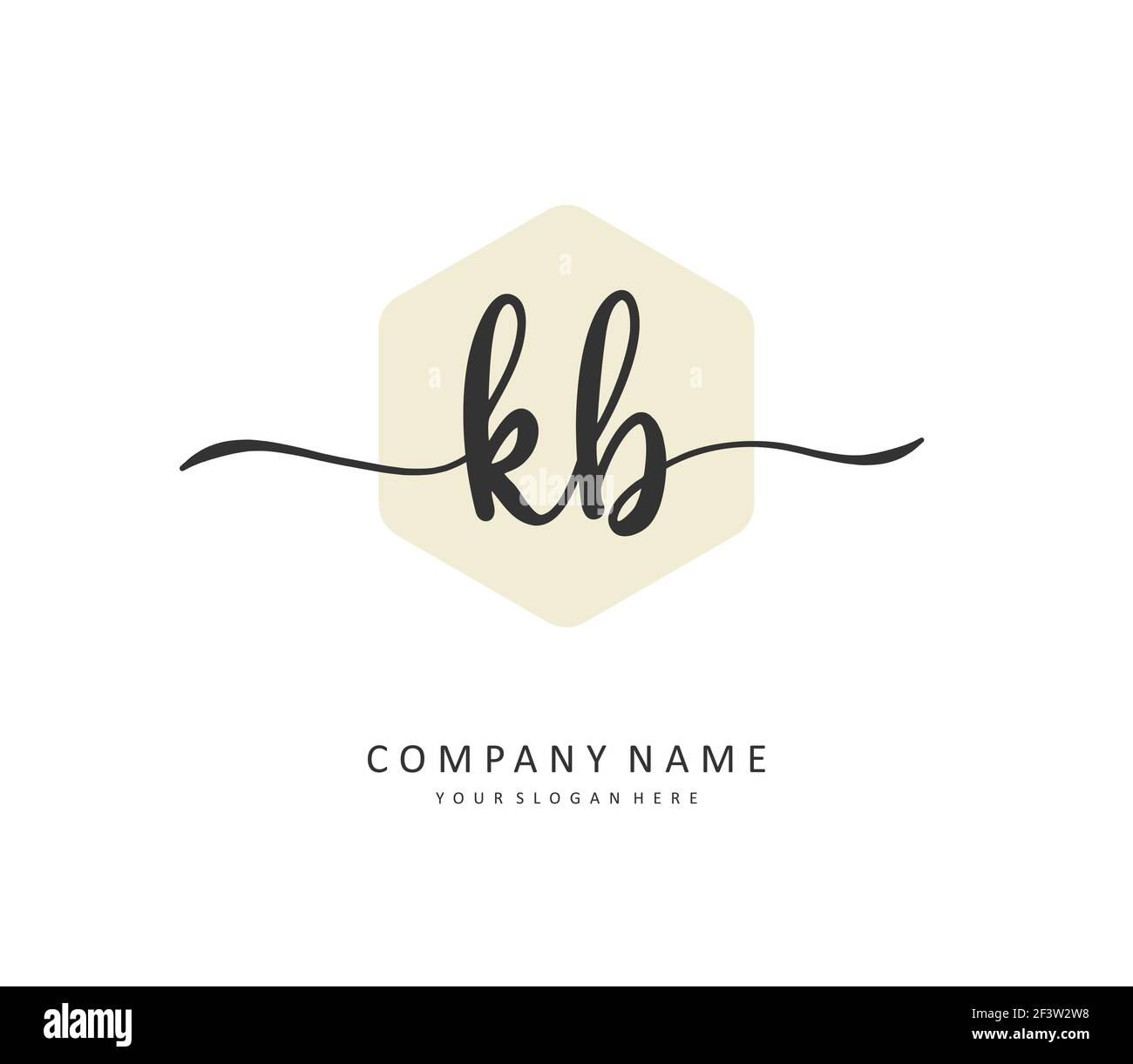 K B KB Initial letter handwriting and signature logo. A concept ...