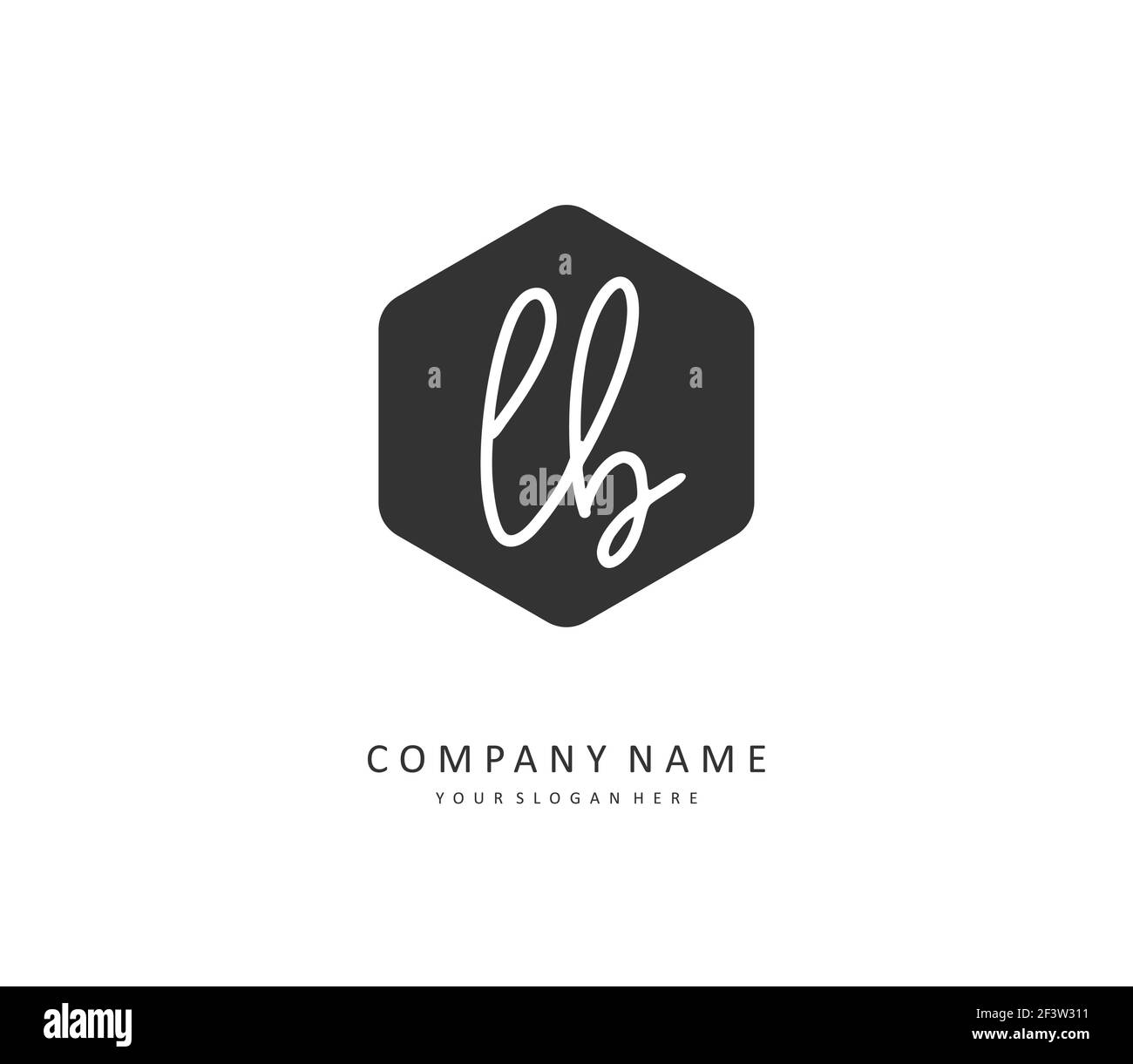 L B LB Initial letter handwriting and signature logo. A concept ...