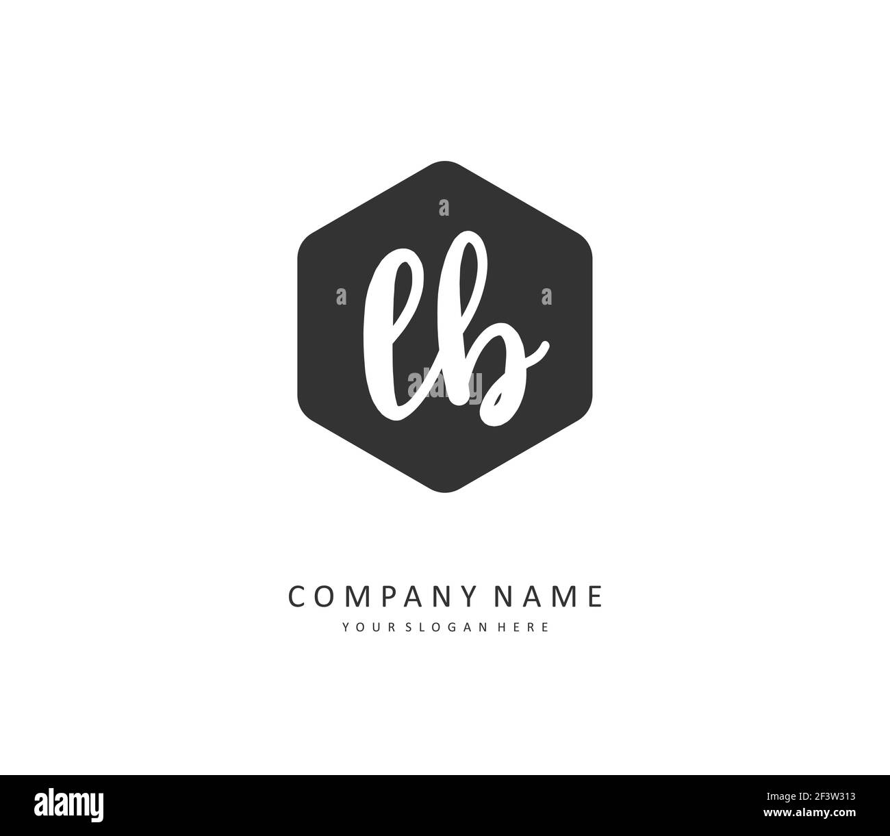L B LB Initial letter handwriting and signature logo. A concept ...