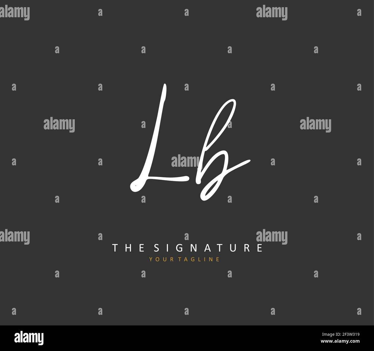 L B LB Initial letter handwriting and signature logo. A concept ...