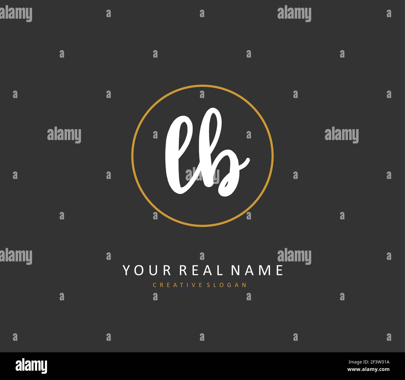 L B LB Initial letter handwriting and signature logo. A concept ...