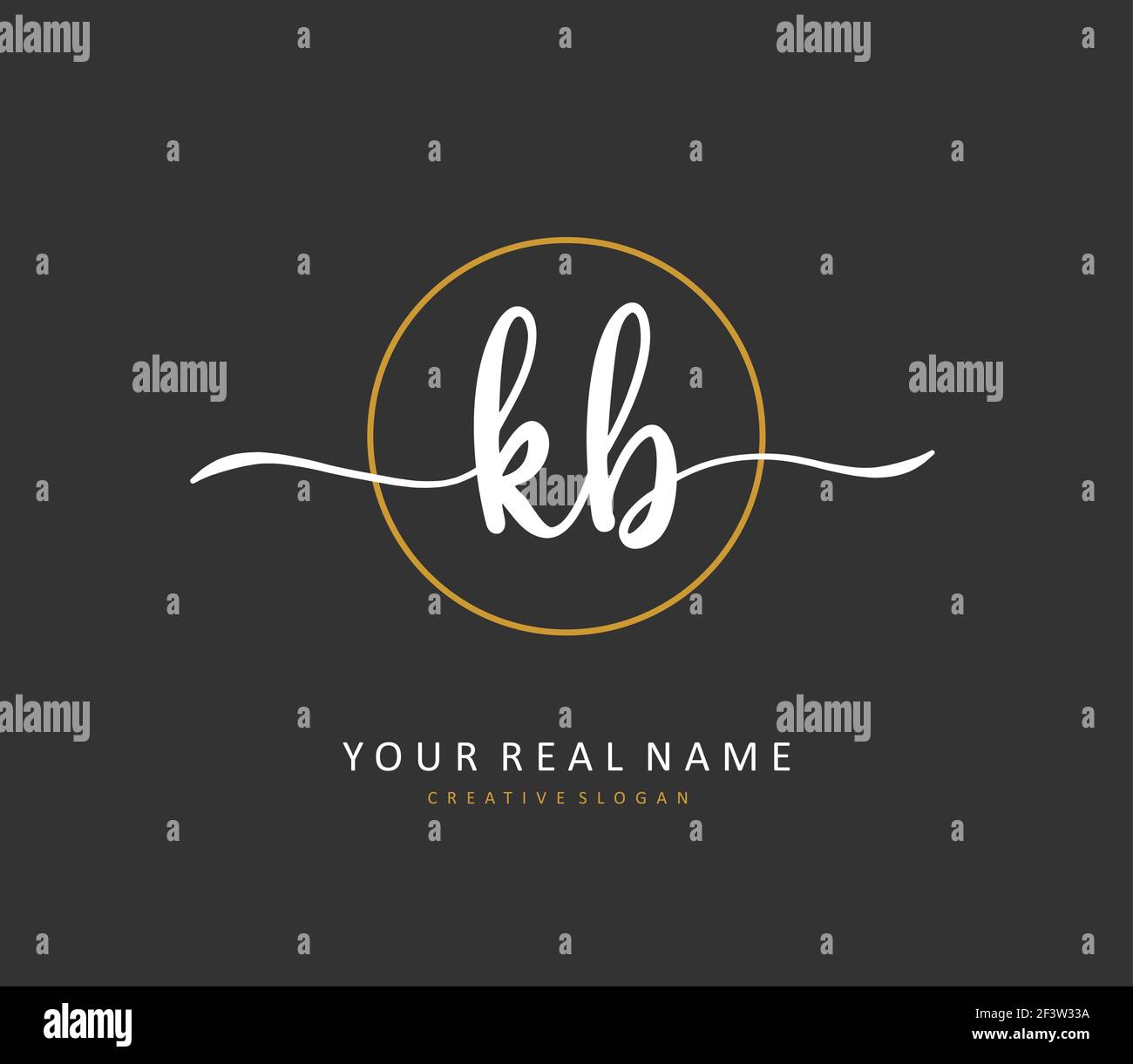 K B KB Initial letter handwriting and signature logo. A concept ...