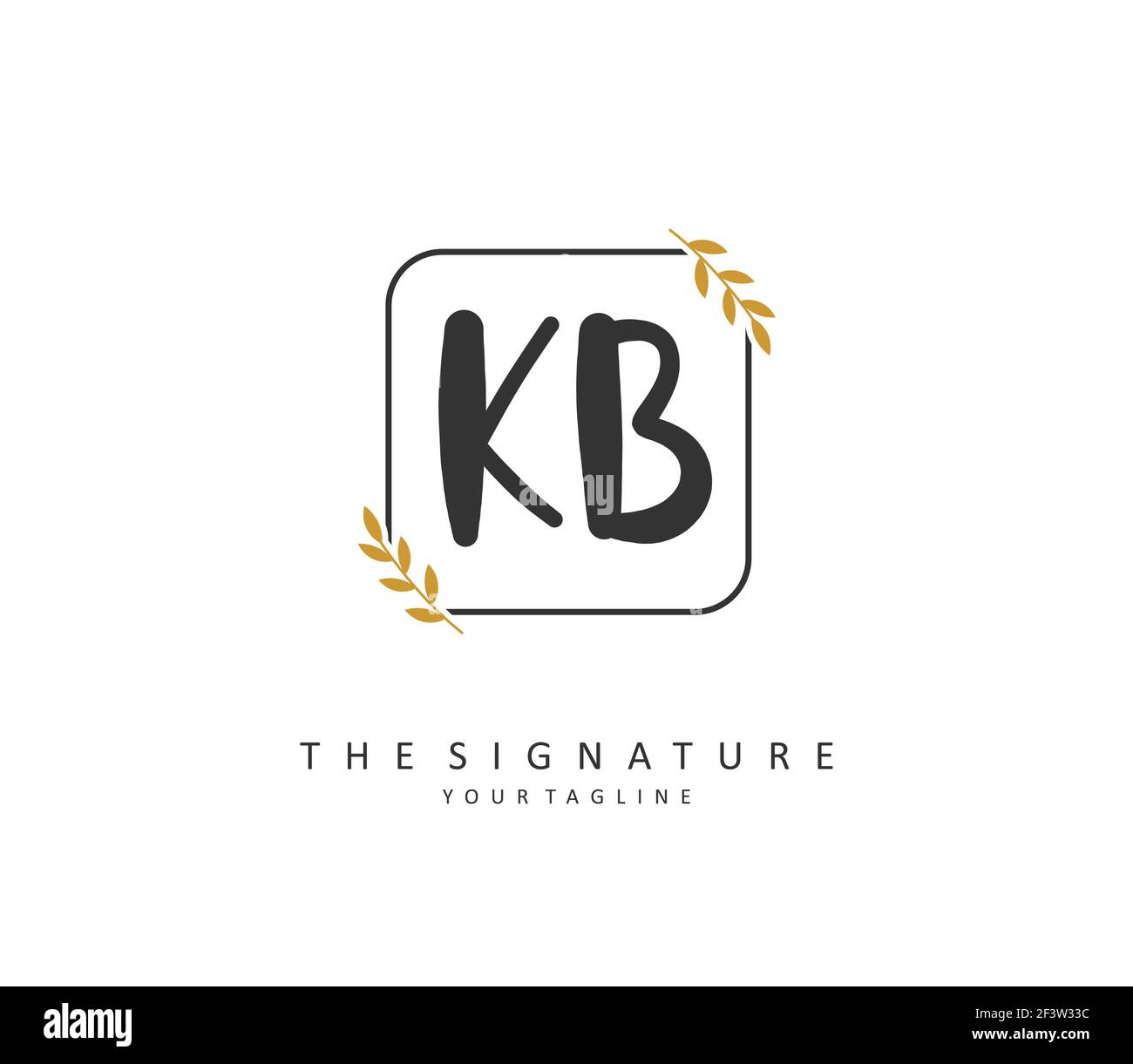 K B KB Initial letter handwriting and signature logo. A concept ...
