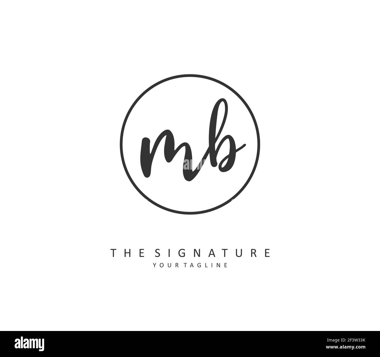 M B MB Initial letter handwriting and signature logo. A concept ...