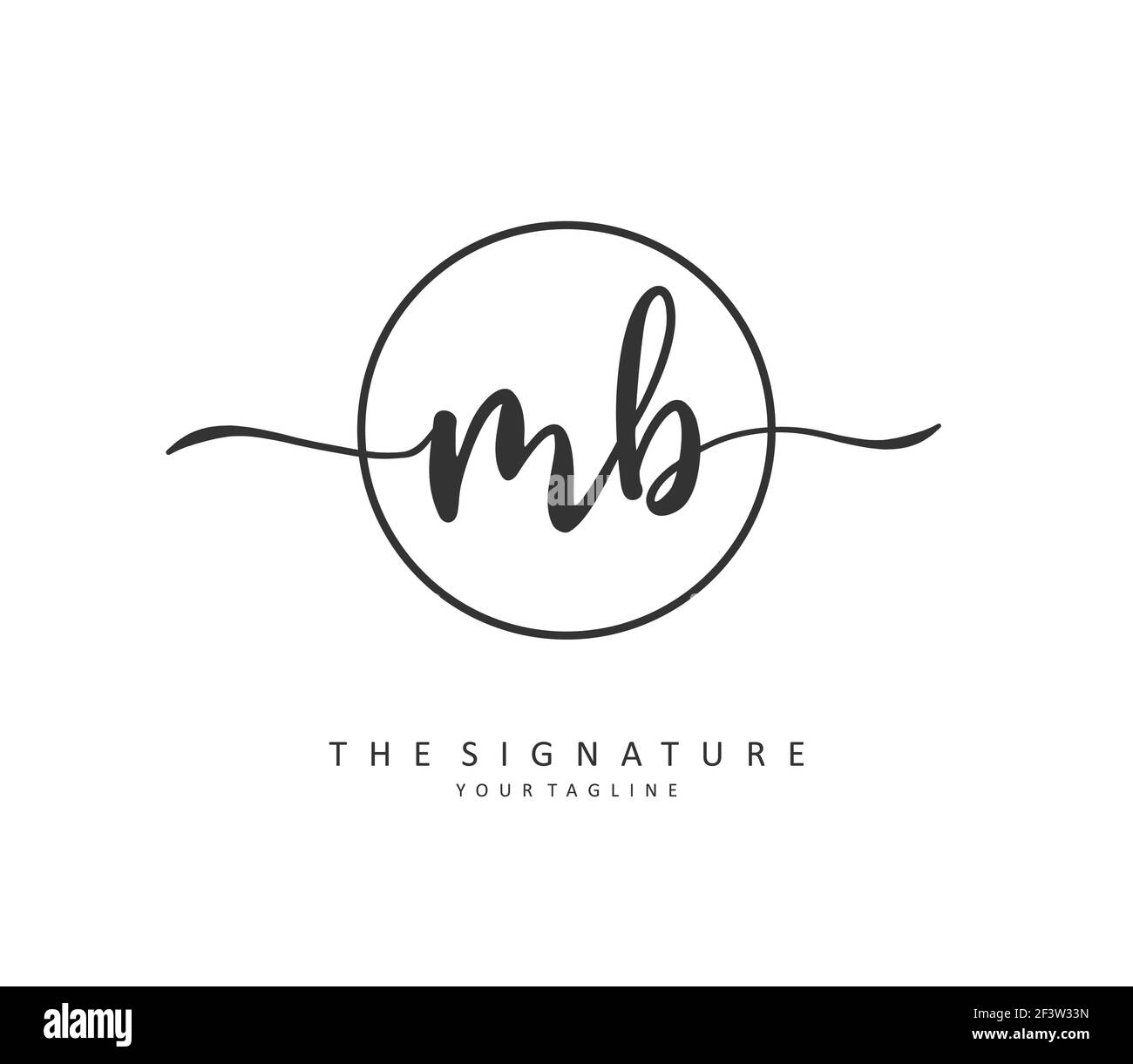 M B MB Initial letter handwriting and signature logo. A concept ...