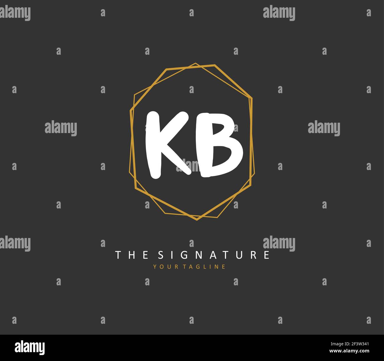 K B KB Initial letter handwriting and signature logo. A concept ...