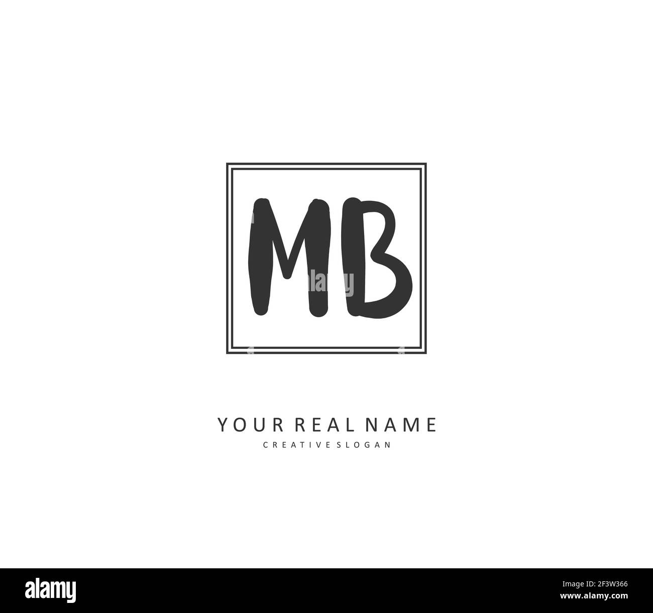 M B MB Initial letter handwriting and signature logo. A concept ...