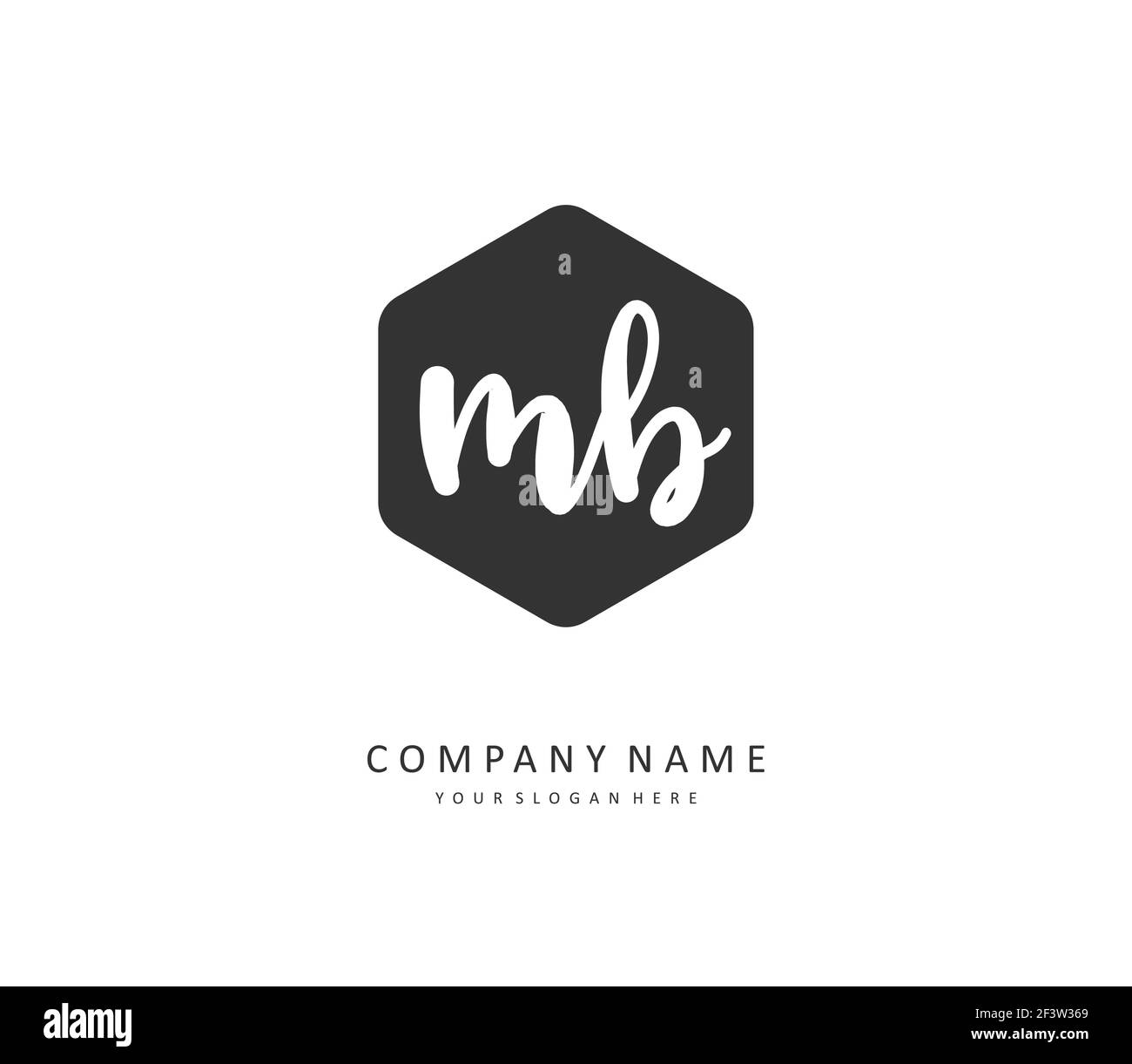 M B MB Initial letter handwriting and signature logo. A concept ...
