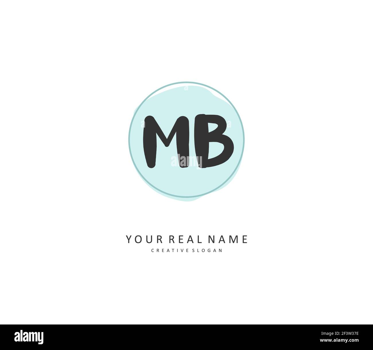 M B MB Initial letter handwriting and signature logo. A concept ...