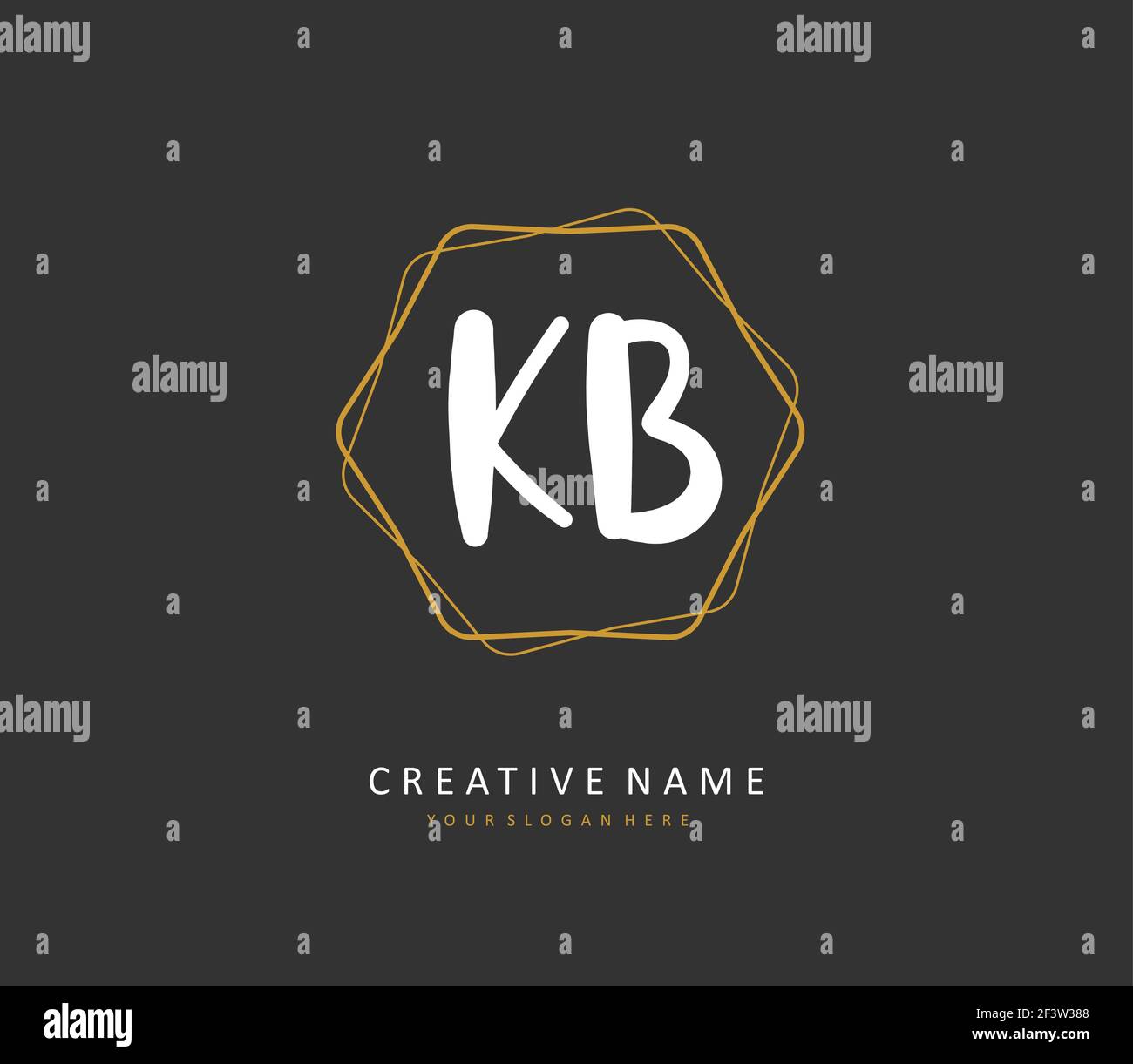 K B KB Initial letter handwriting and signature logo. A concept ...