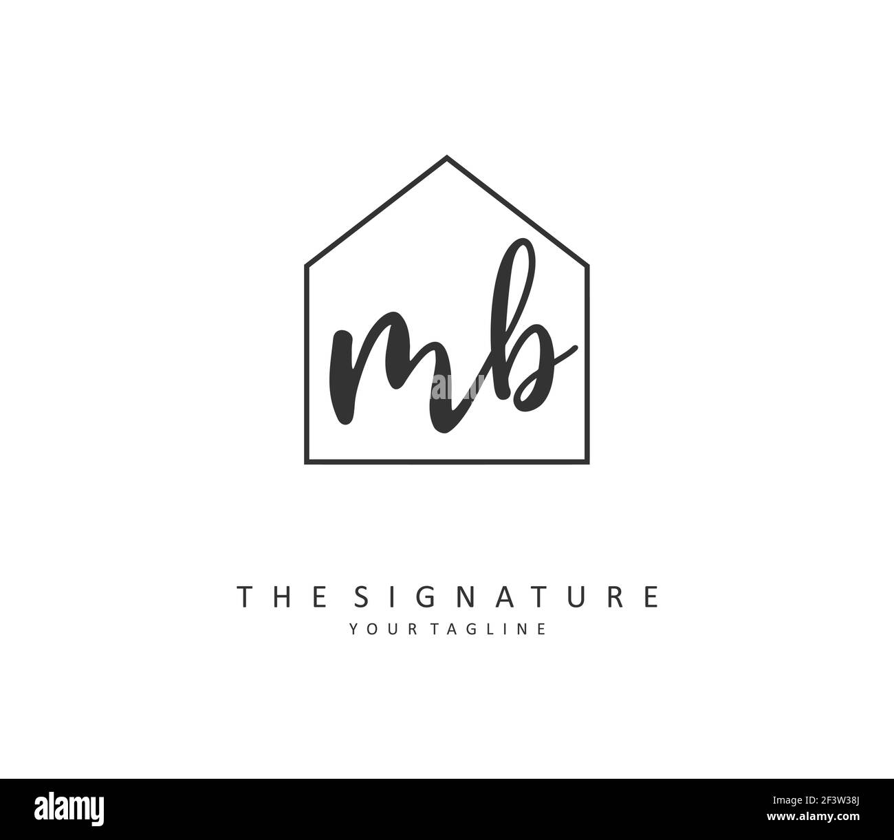 M B MB Initial letter handwriting and signature logo. A concept ...
