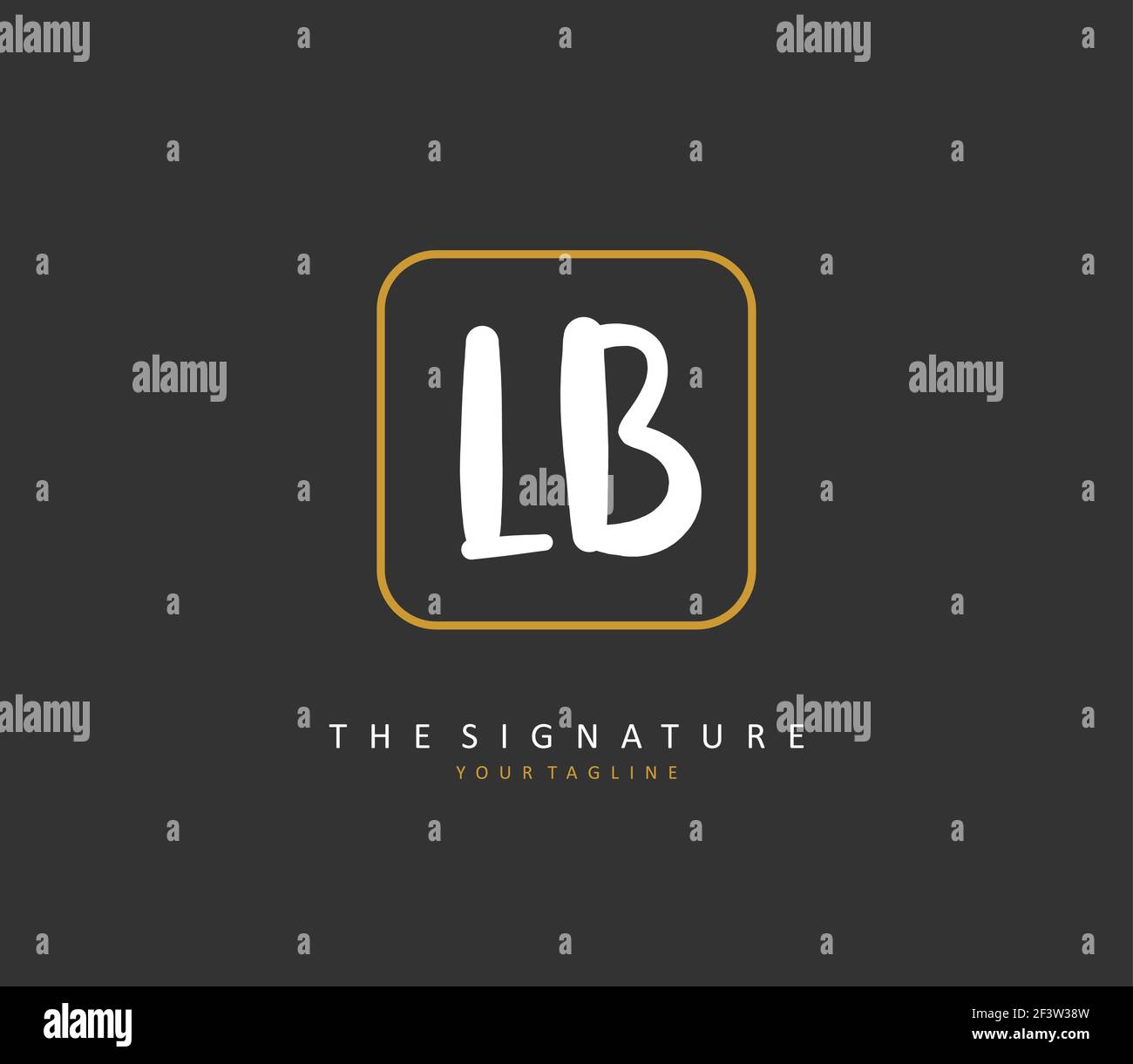 L B LB Initial letter handwriting and signature logo. A concept ...