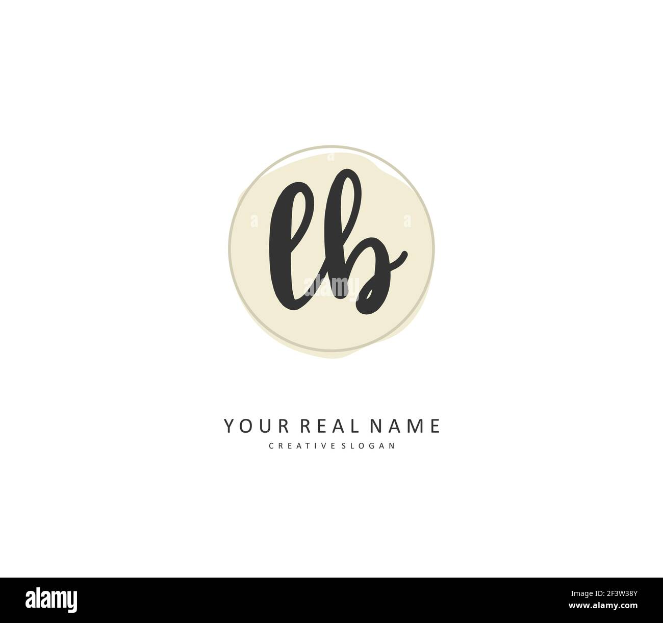 L B LB Initial letter handwriting and signature logo. A concept ...