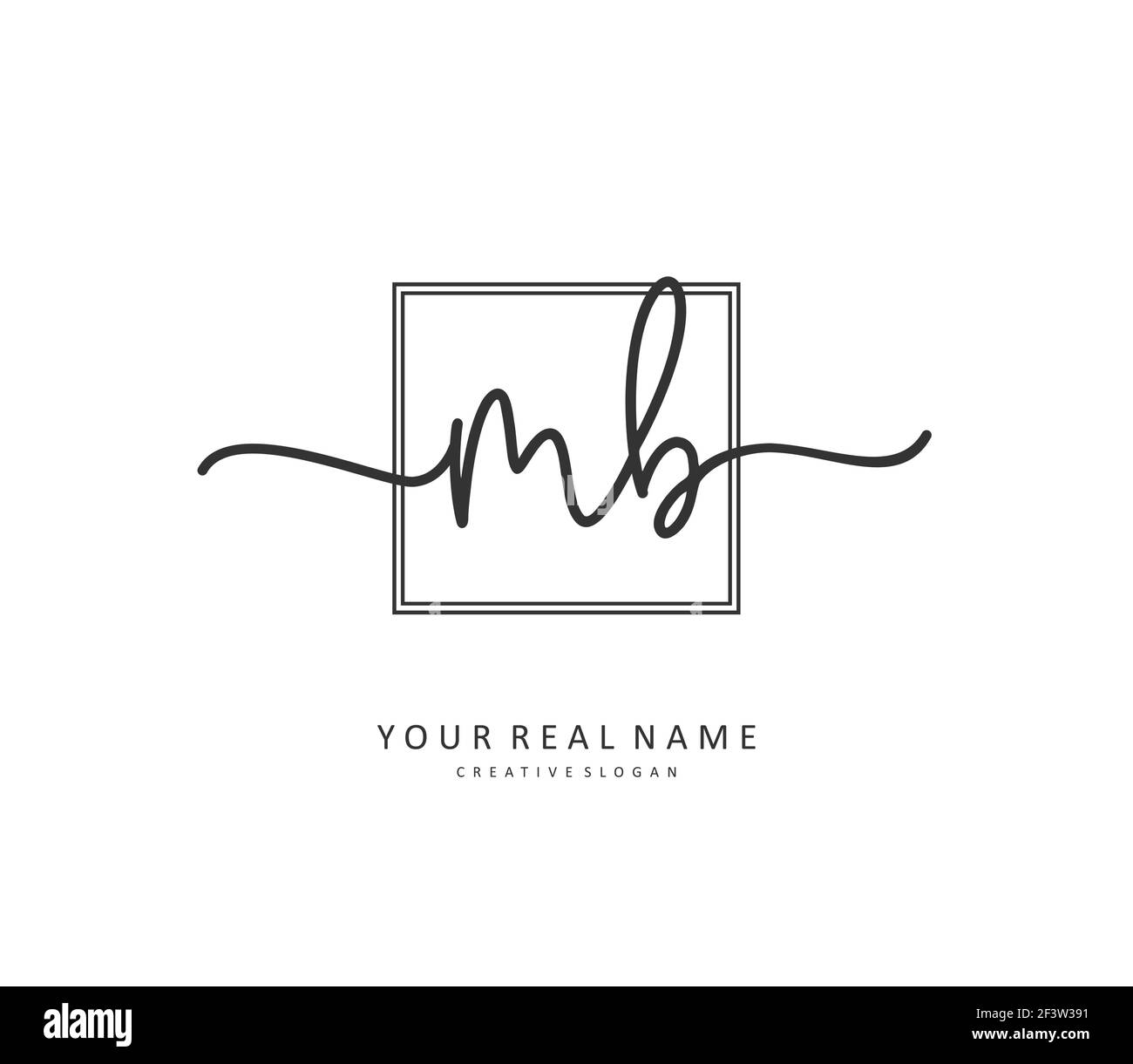 M B MB Initial letter handwriting and signature logo. A concept ...