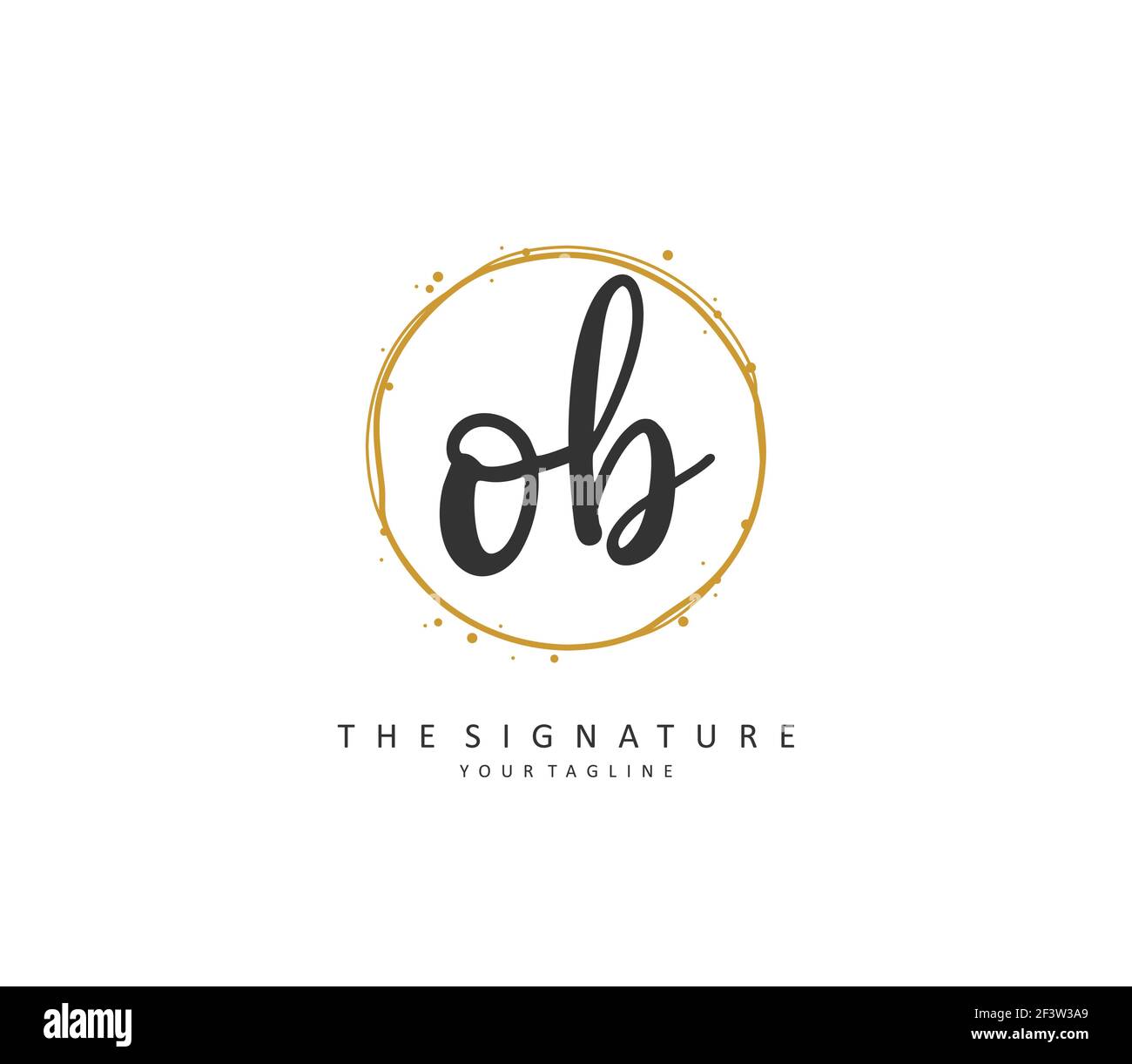 O B O Initial letter handwriting and signature logo. A concept ...