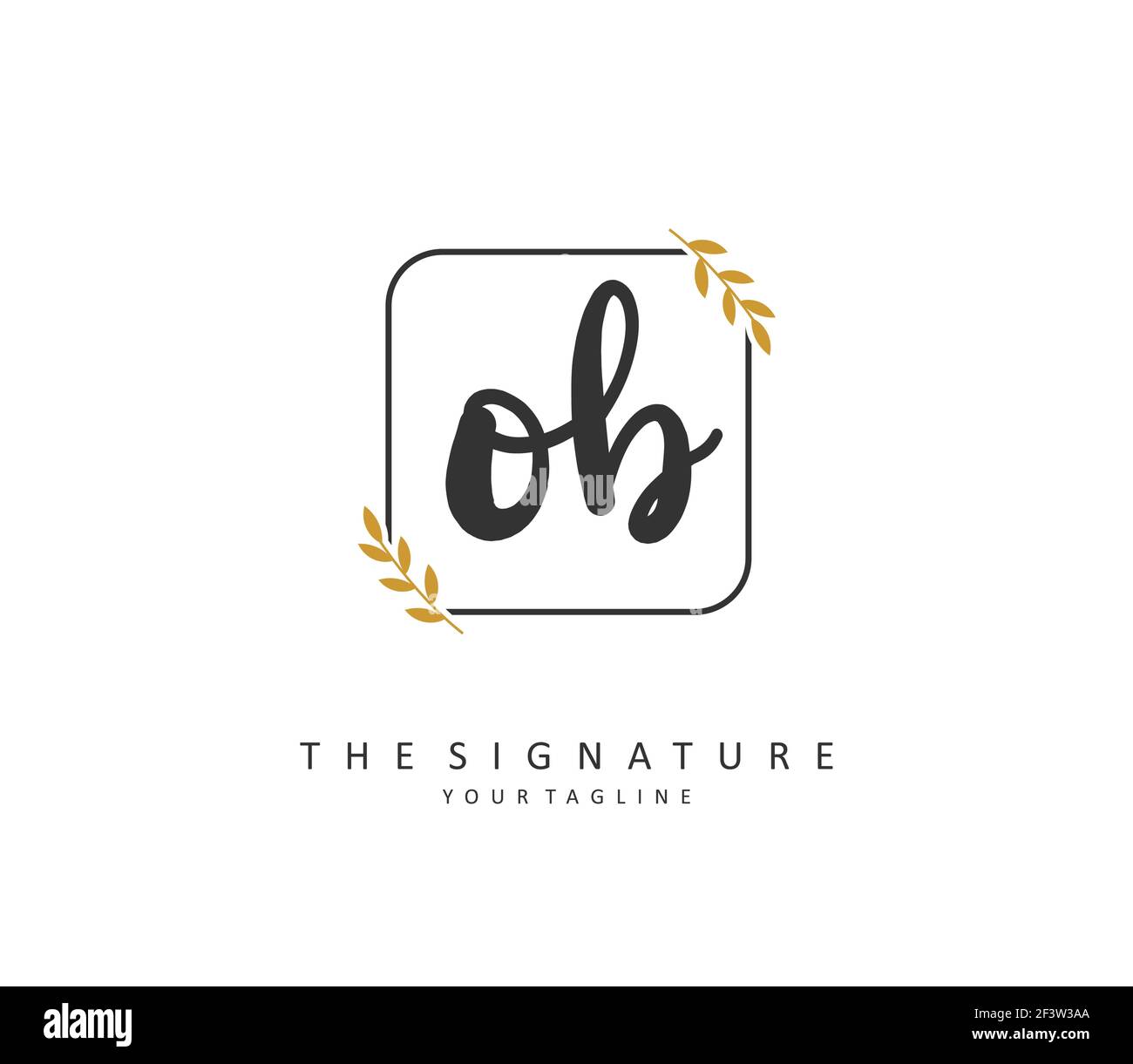O B O Initial letter handwriting and signature logo. A concept ...