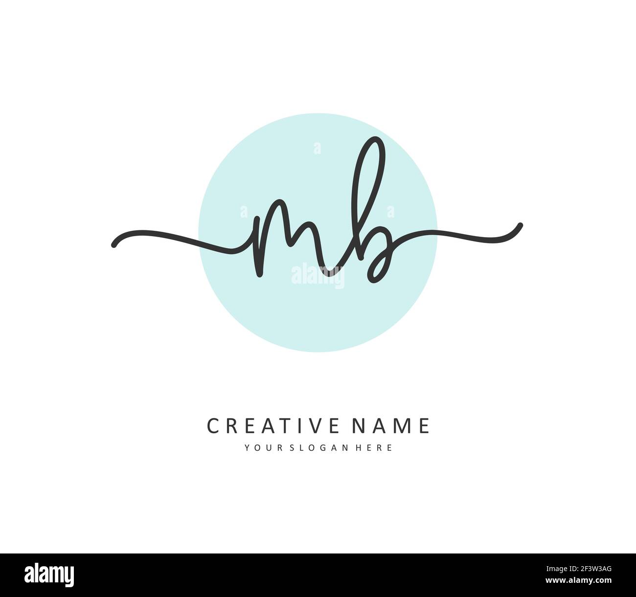 M B MB Initial letter handwriting and signature logo. A concept ...