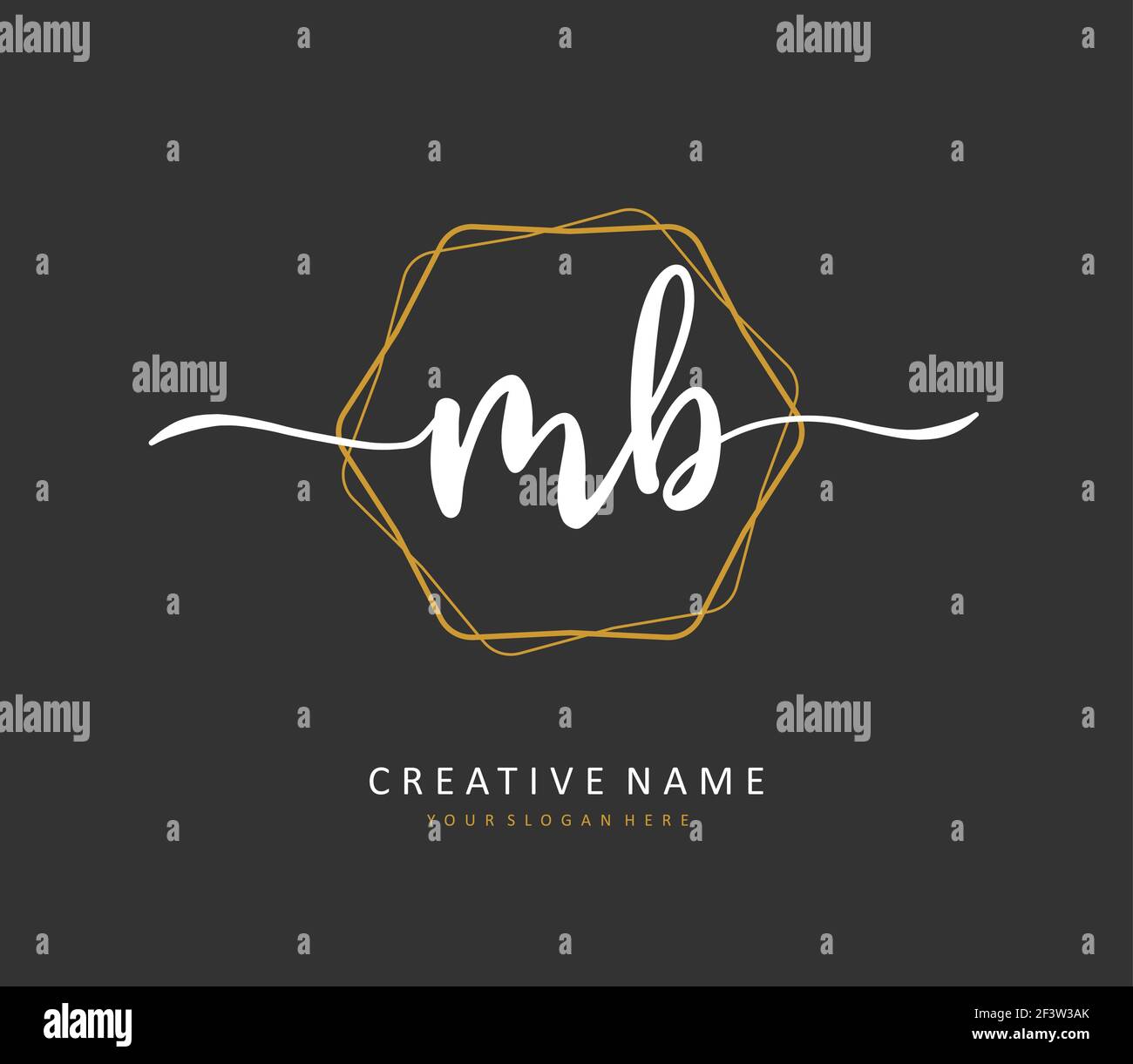 M B MB Initial letter handwriting and signature logo. A concept ...