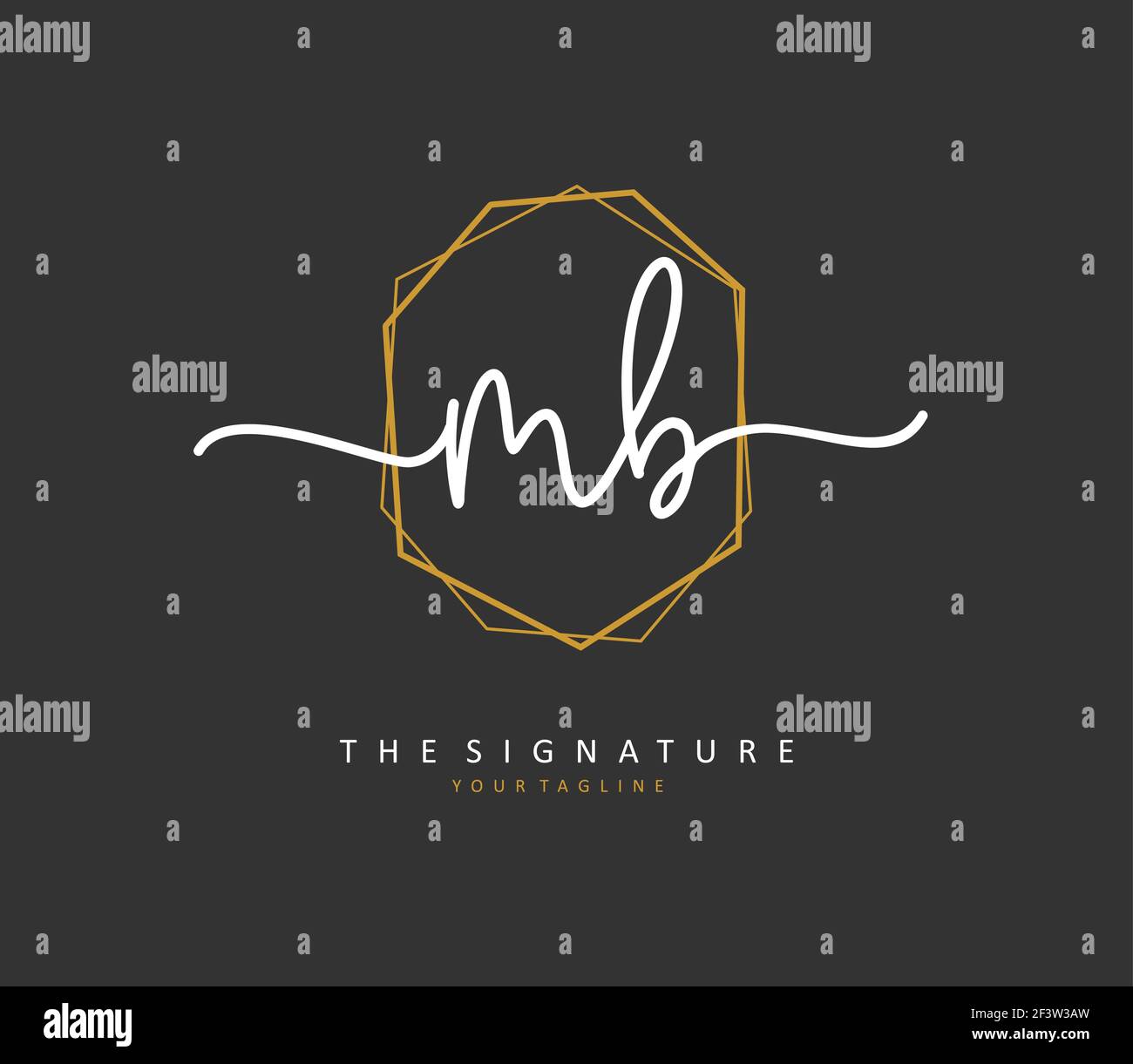 M B MB Initial letter handwriting and signature logo. A concept ...
