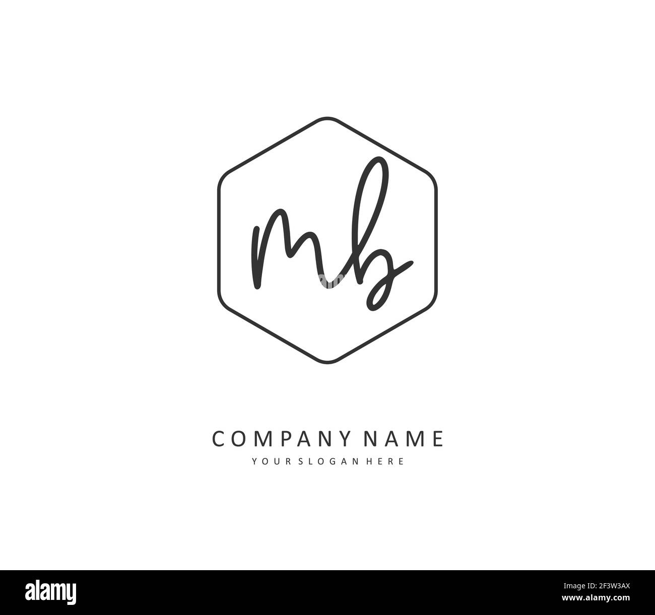 M B MB Initial letter handwriting and signature logo. A concept ...