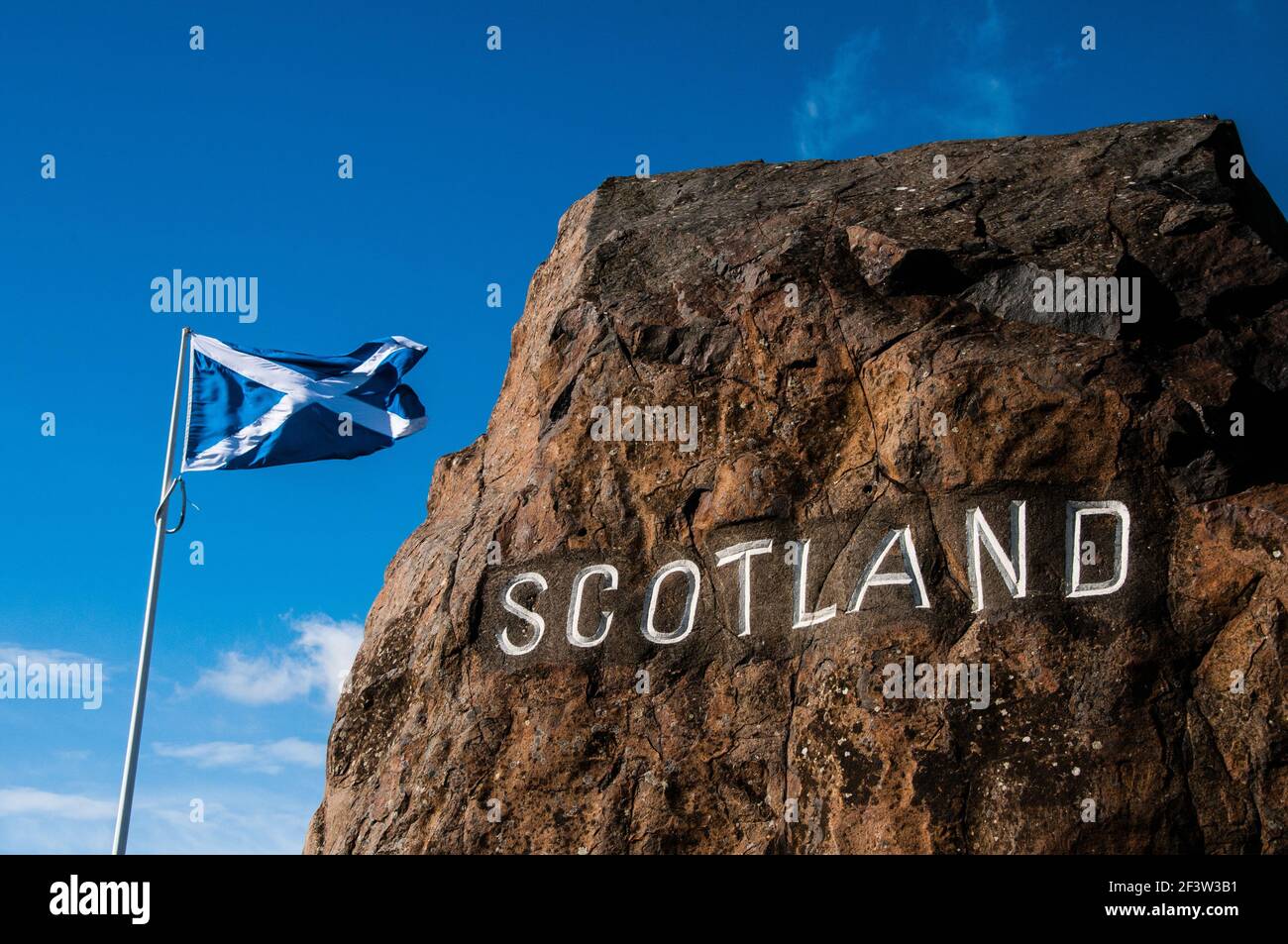 Scotland the border with the St Andrew's cross flying on the Carter Bar ...