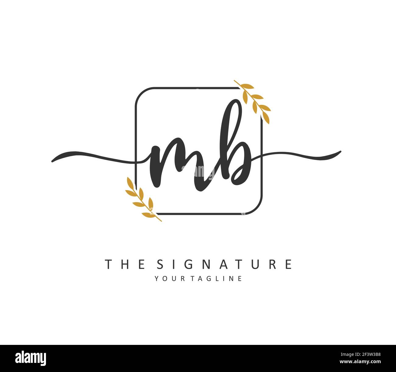 M B MB Initial letter handwriting and signature logo. A concept ...