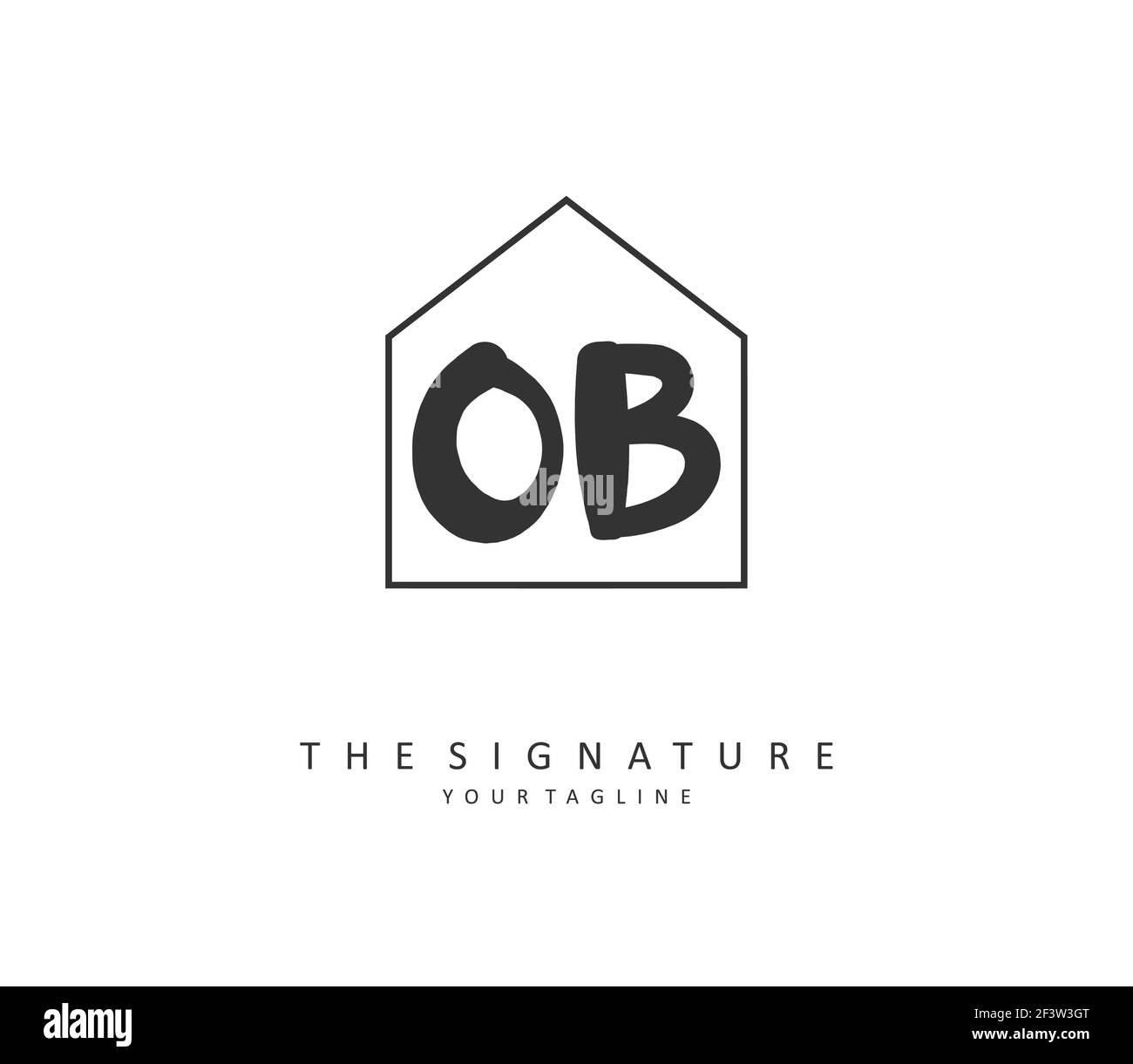 O B O Initial letter handwriting and signature logo. A concept ...