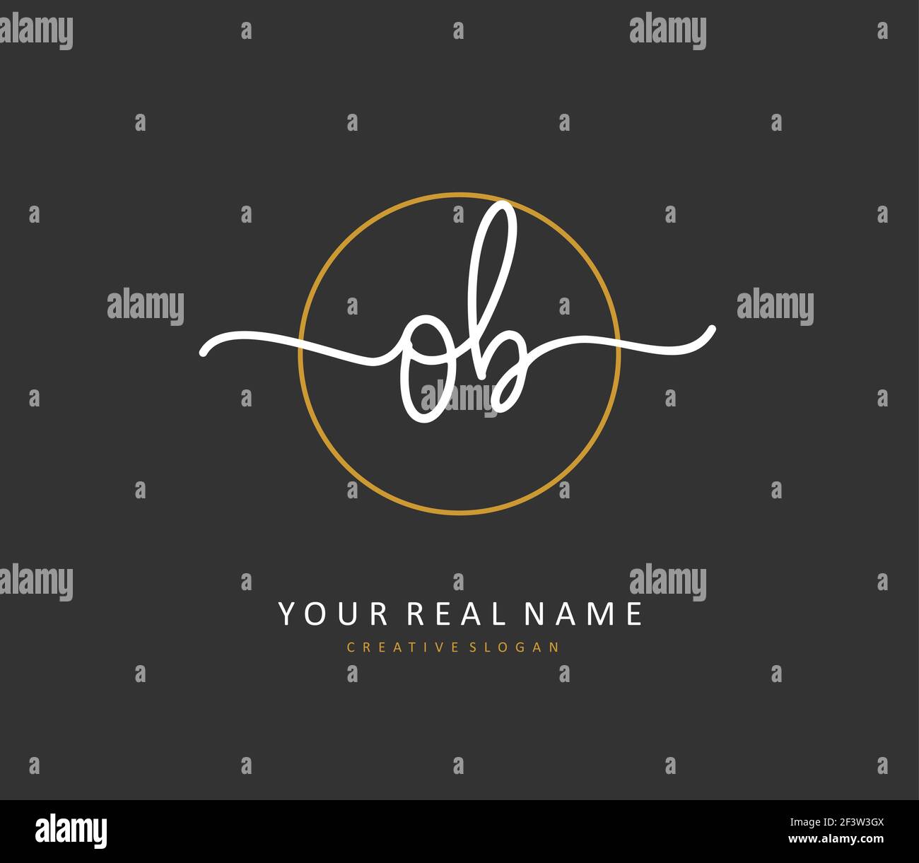 O B O Initial letter handwriting and signature logo. A concept ...
