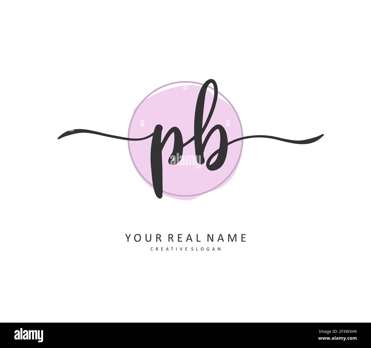 P B PB Initial letter handwriting and signature logo. A concept ...