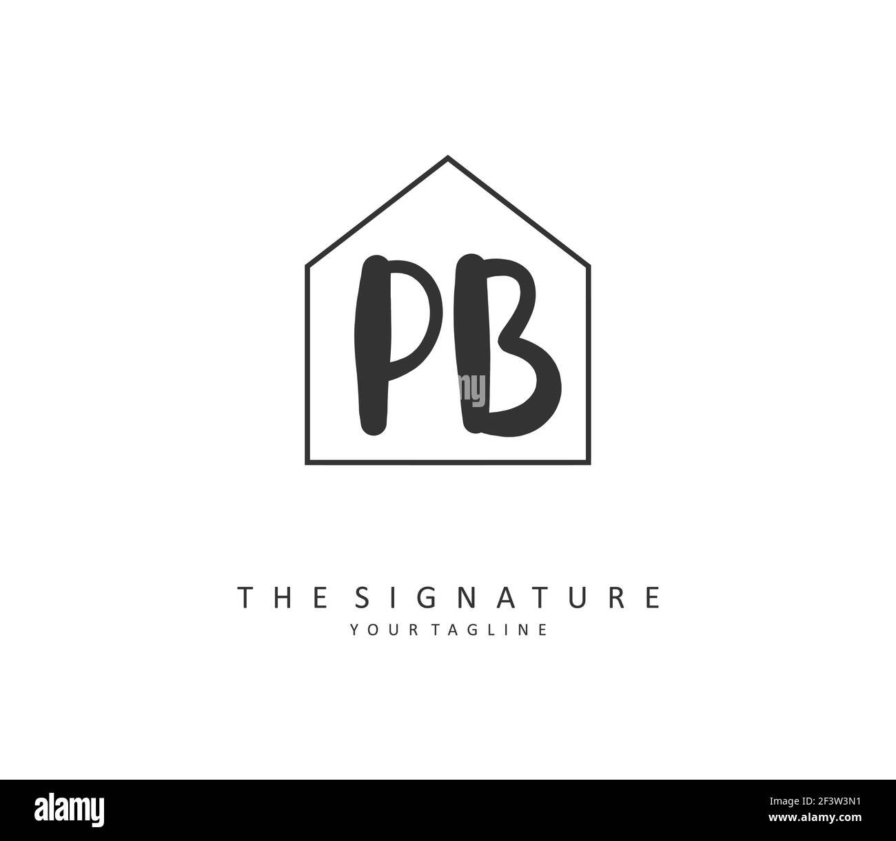 P B PB Initial letter handwriting and signature logo. A concept ...