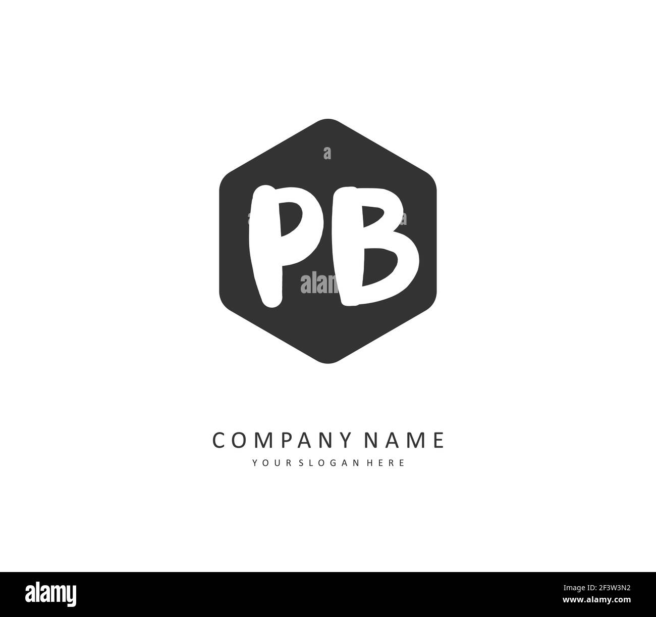 P B PB Initial letter handwriting and signature logo. A concept ...