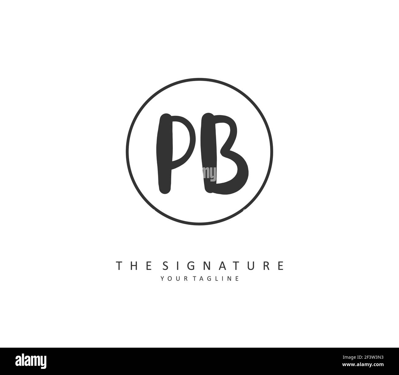 P B PB Initial letter handwriting and signature logo. A concept ...