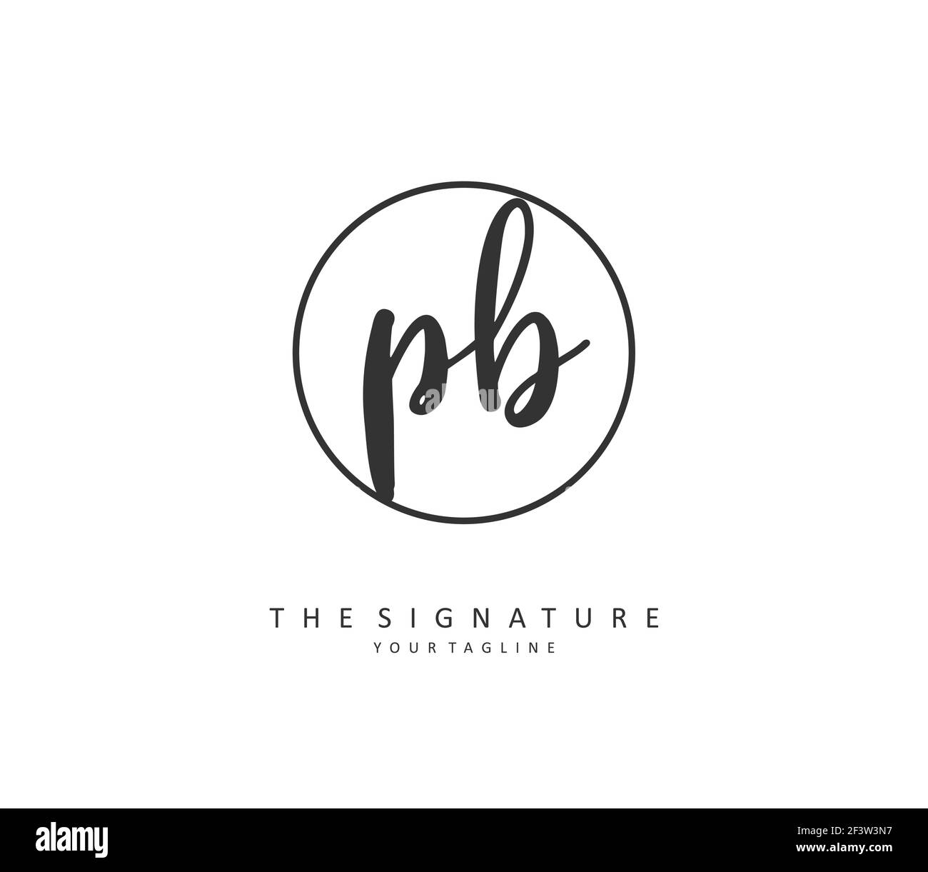P B PB Initial letter handwriting and signature logo. A concept ...