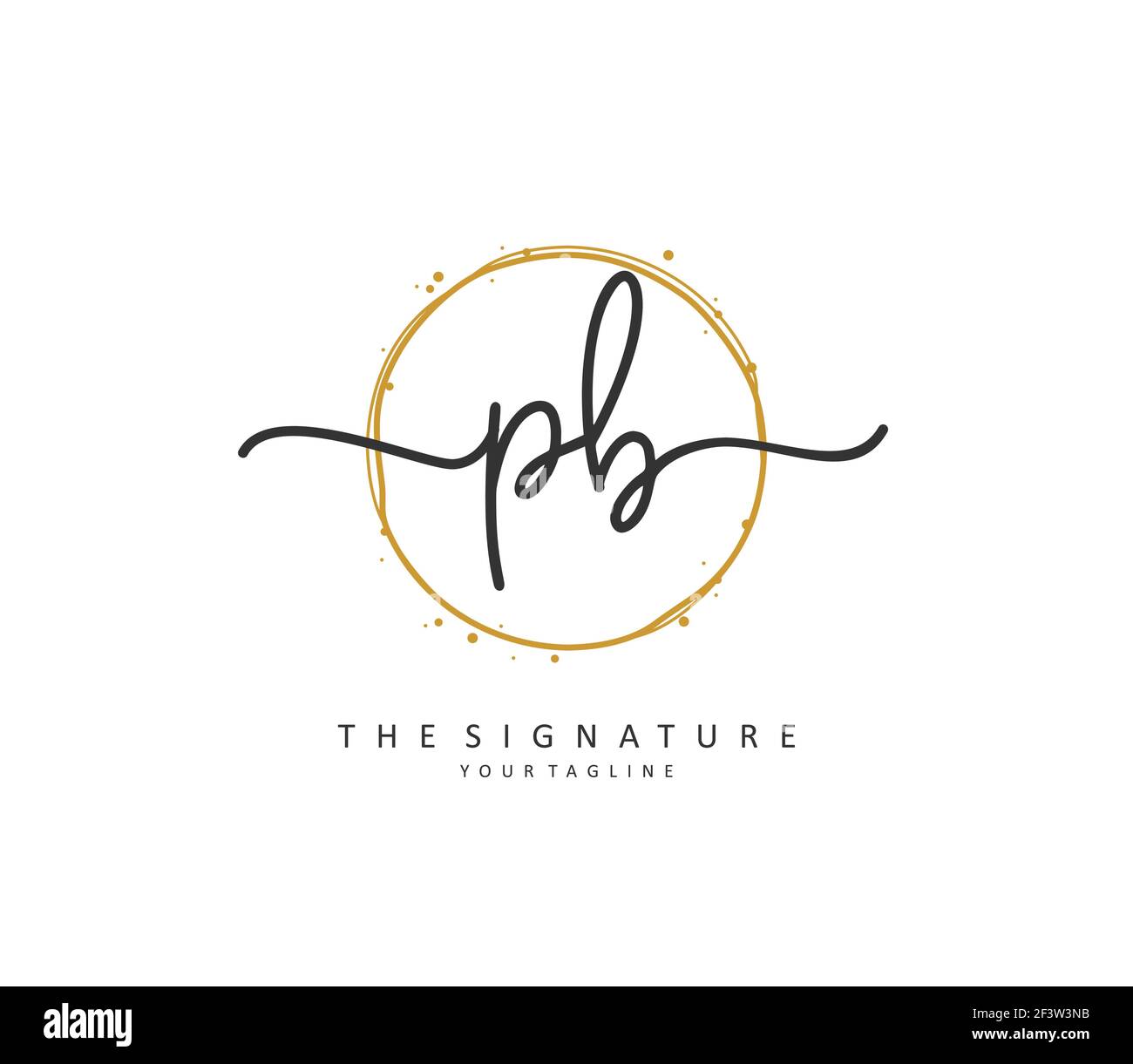 P B PB Initial letter handwriting and signature logo. A concept ...