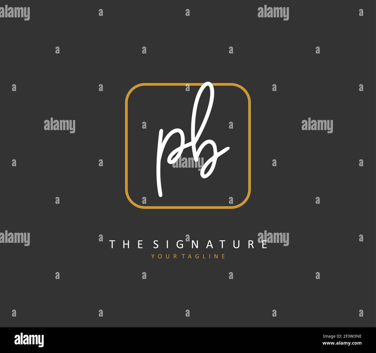 P B PB Initial letter handwriting and signature logo. A concept ...