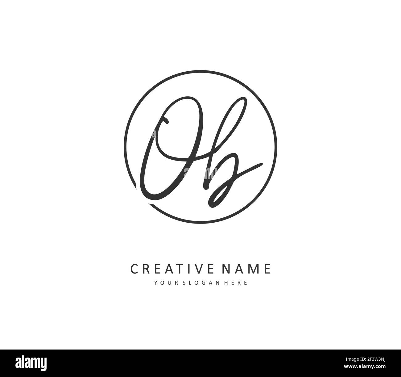 O B O Initial letter handwriting and signature logo. A concept ...