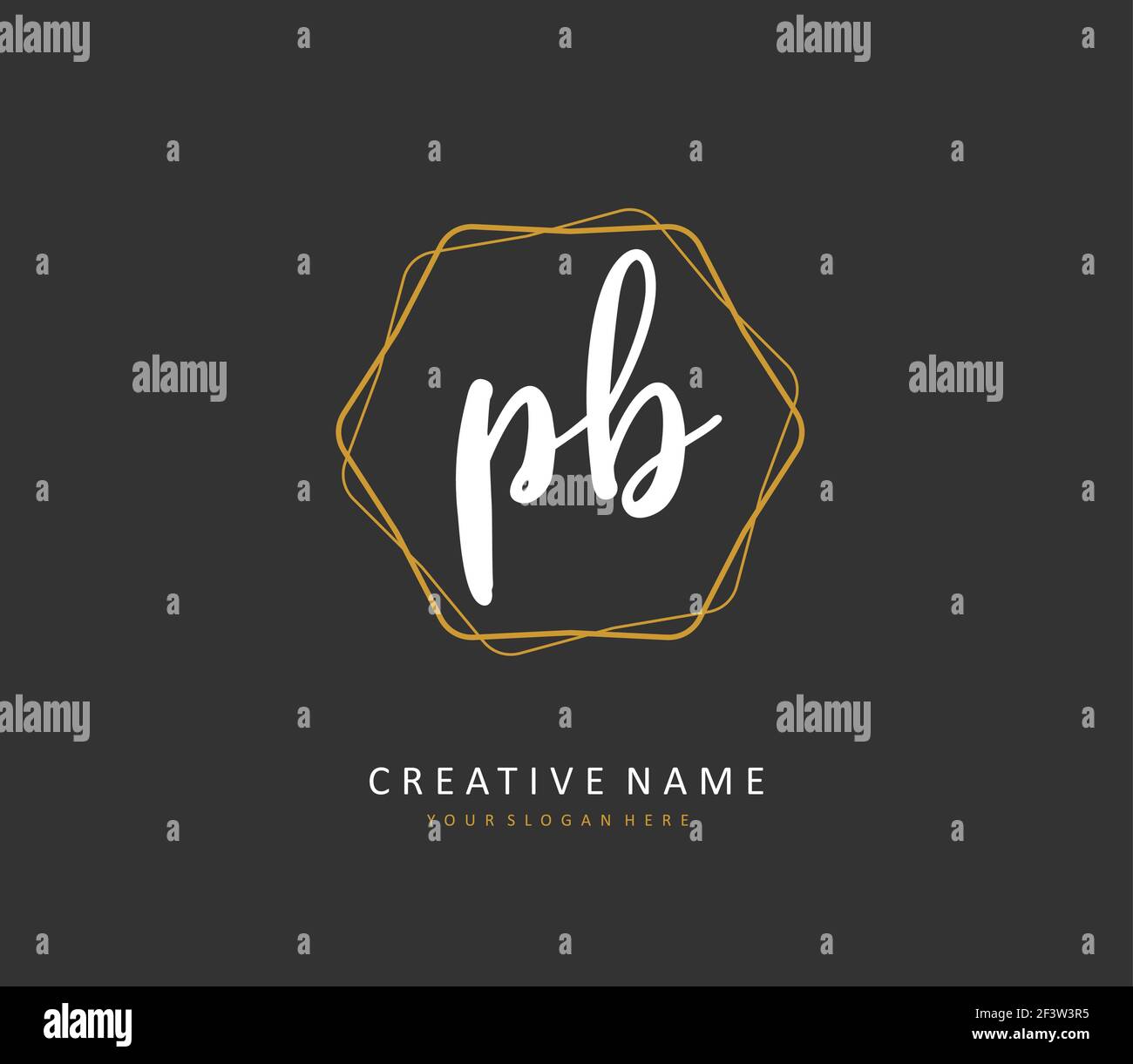 P B PB Initial letter handwriting and signature logo. A concept ...