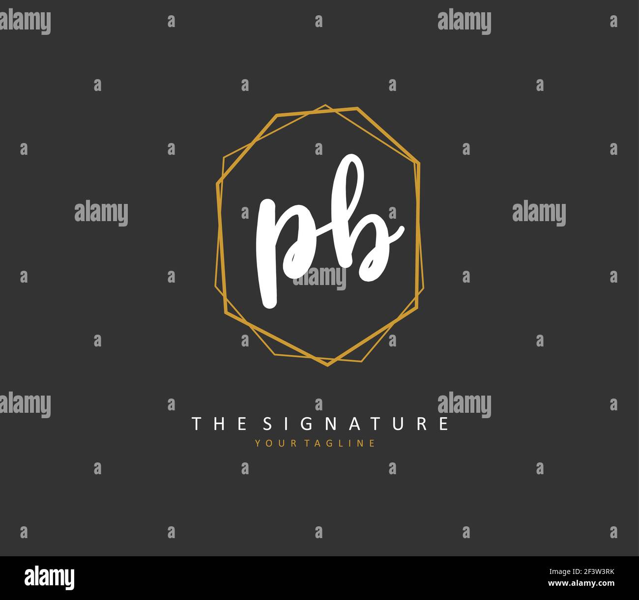 P B PB Initial letter handwriting and signature logo. A concept ...