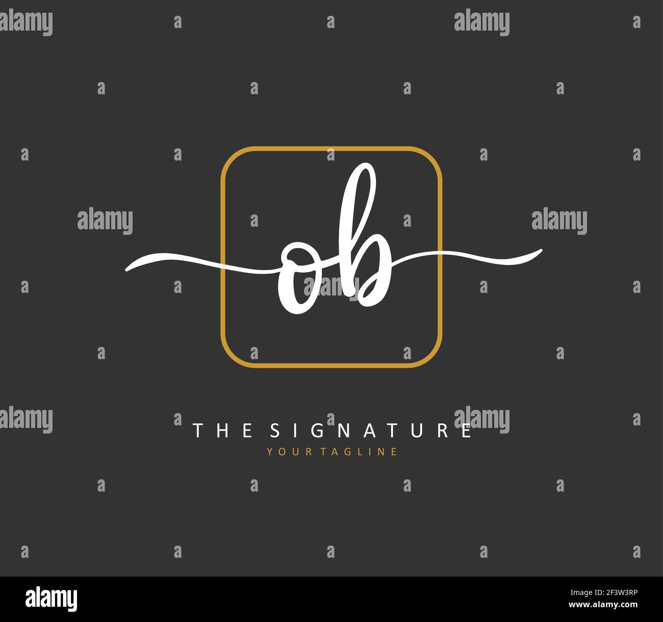 O B O Initial letter handwriting and signature logo. A concept ...