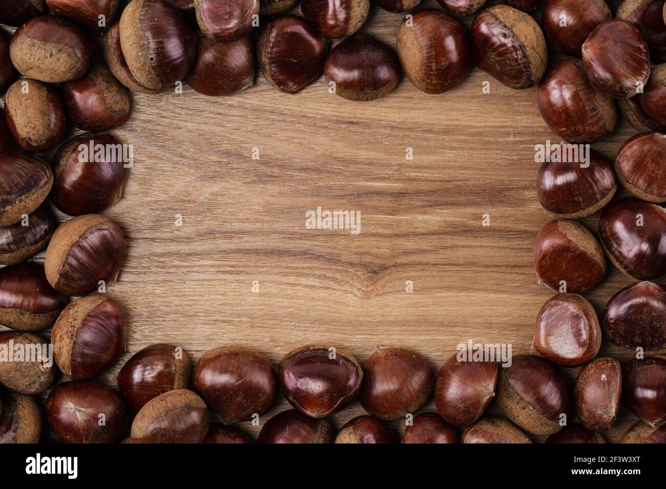 frame background of chestnuts Stock Photo - Alamy