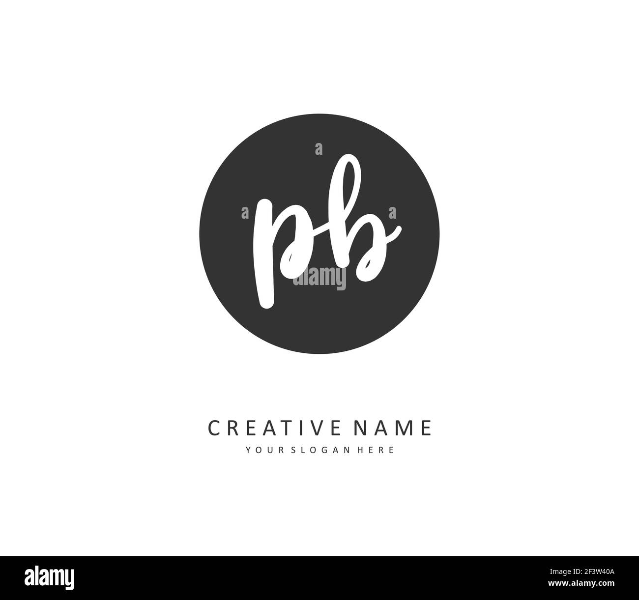 P B PB Initial letter handwriting and signature logo. A concept ...