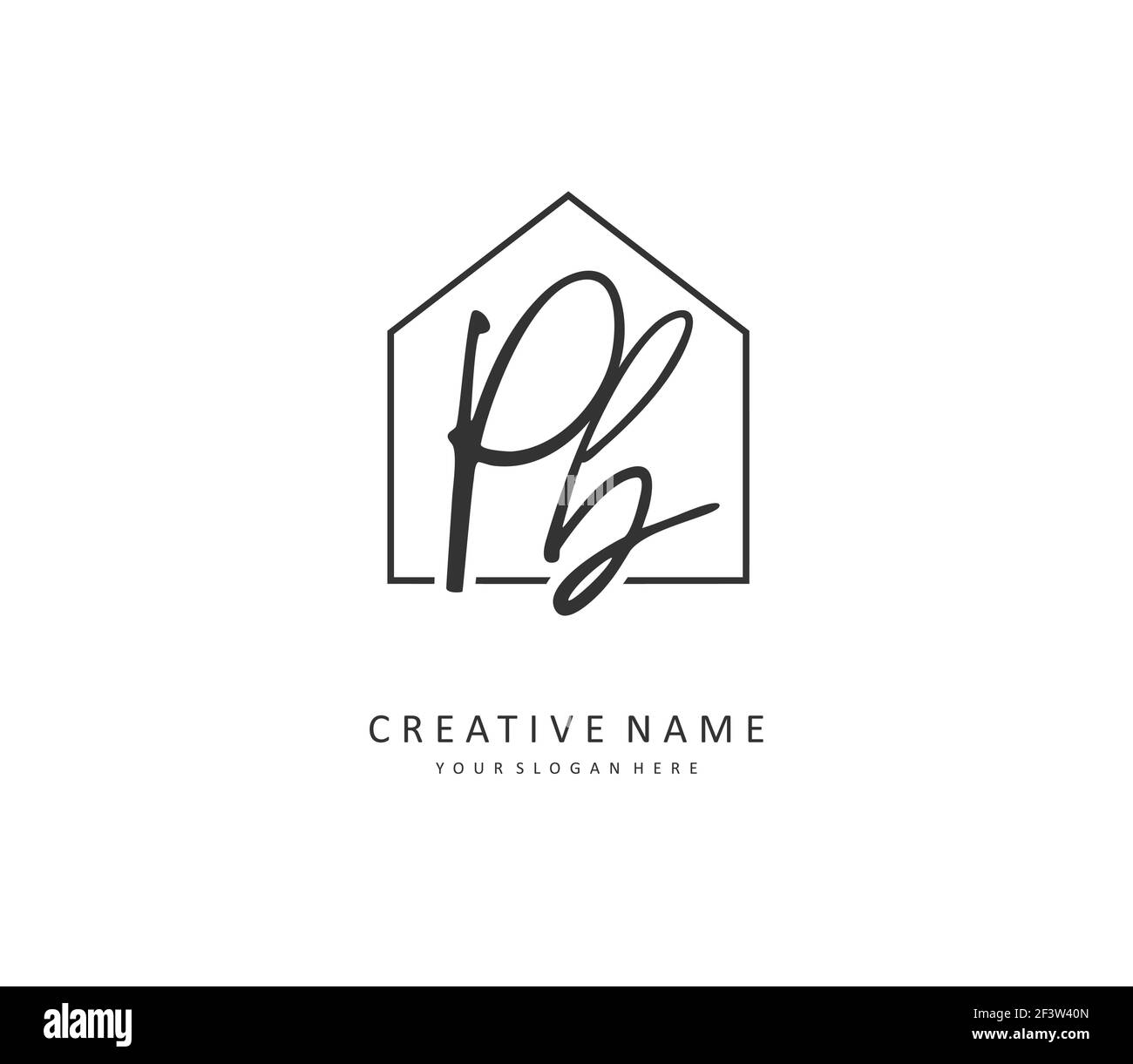 P B PB Initial letter handwriting and signature logo. A concept ...