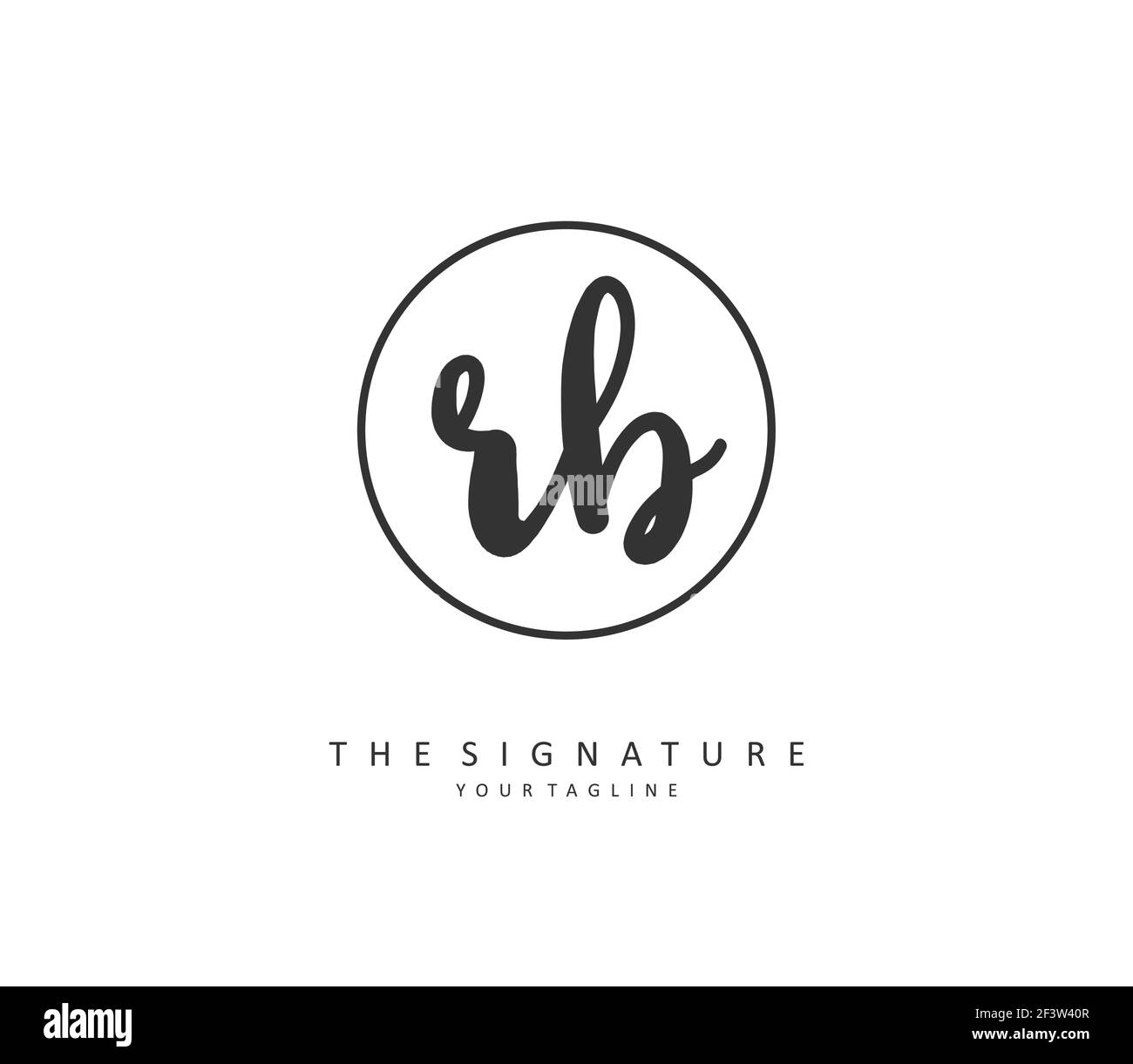R B RB Initial letter handwriting and signature logo. A concept ...