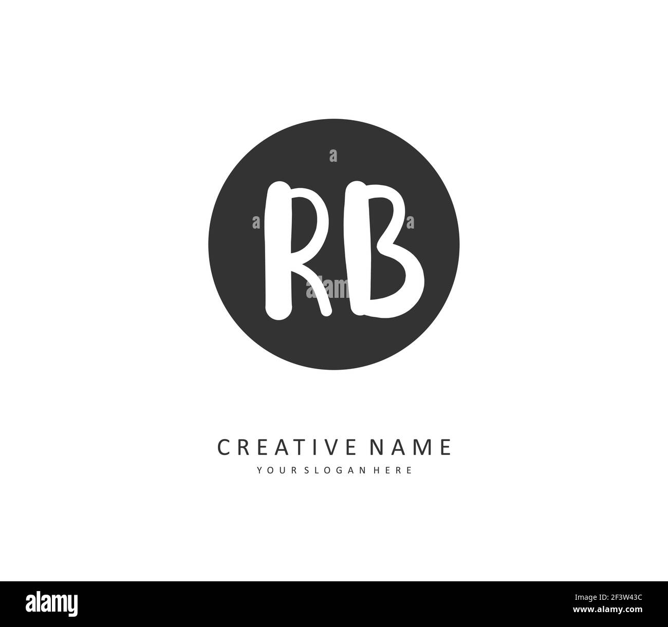 R B RB Initial letter handwriting and signature logo. A concept ...
