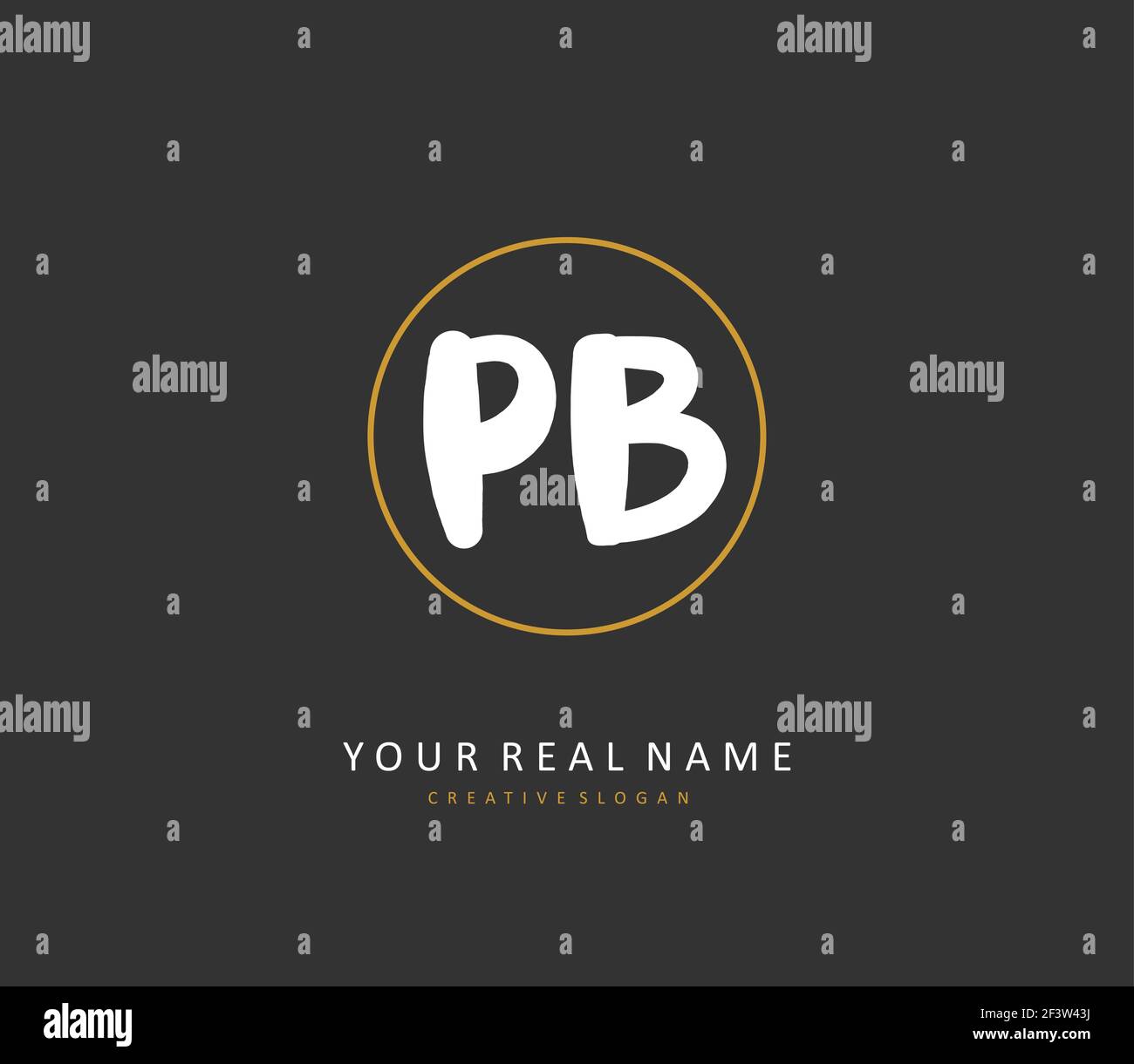 P B PB Initial letter handwriting and signature logo. A concept ...