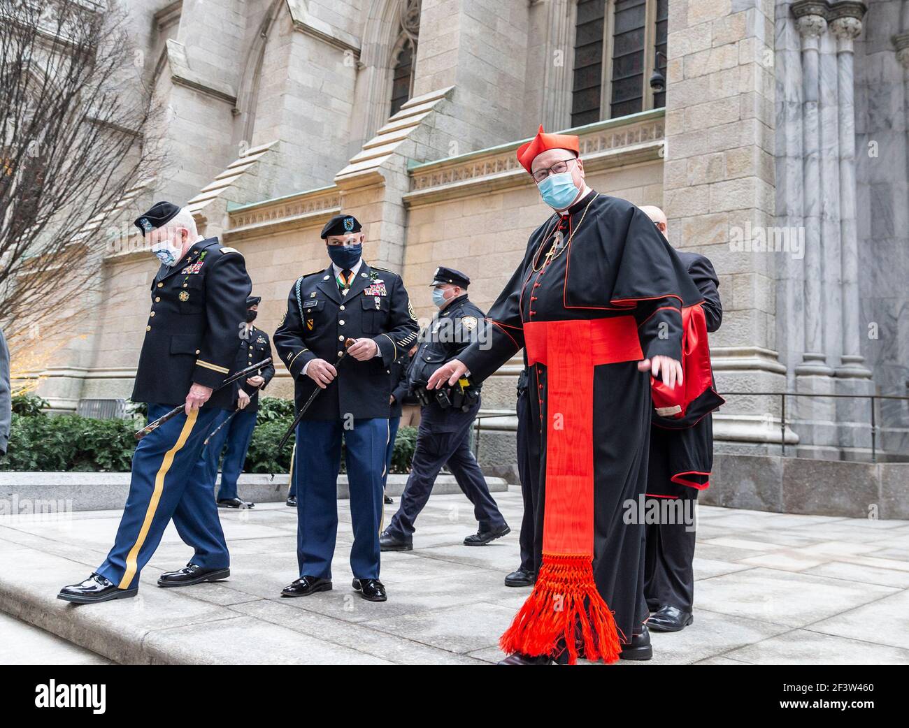 New York, United States. 17th Mar, 2021. Cardinal Timothy Dolan greets ...
